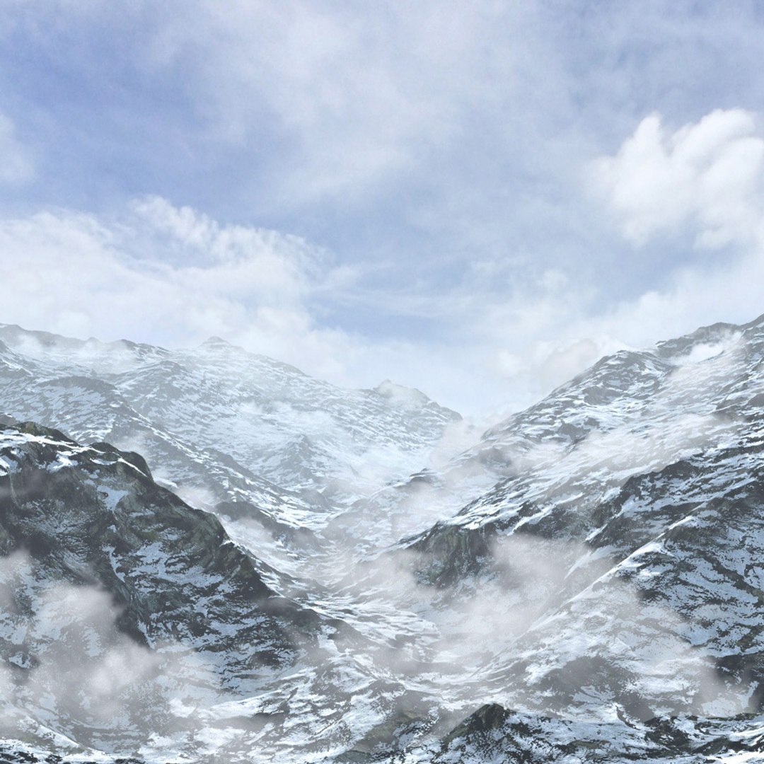 3d model snow mountain