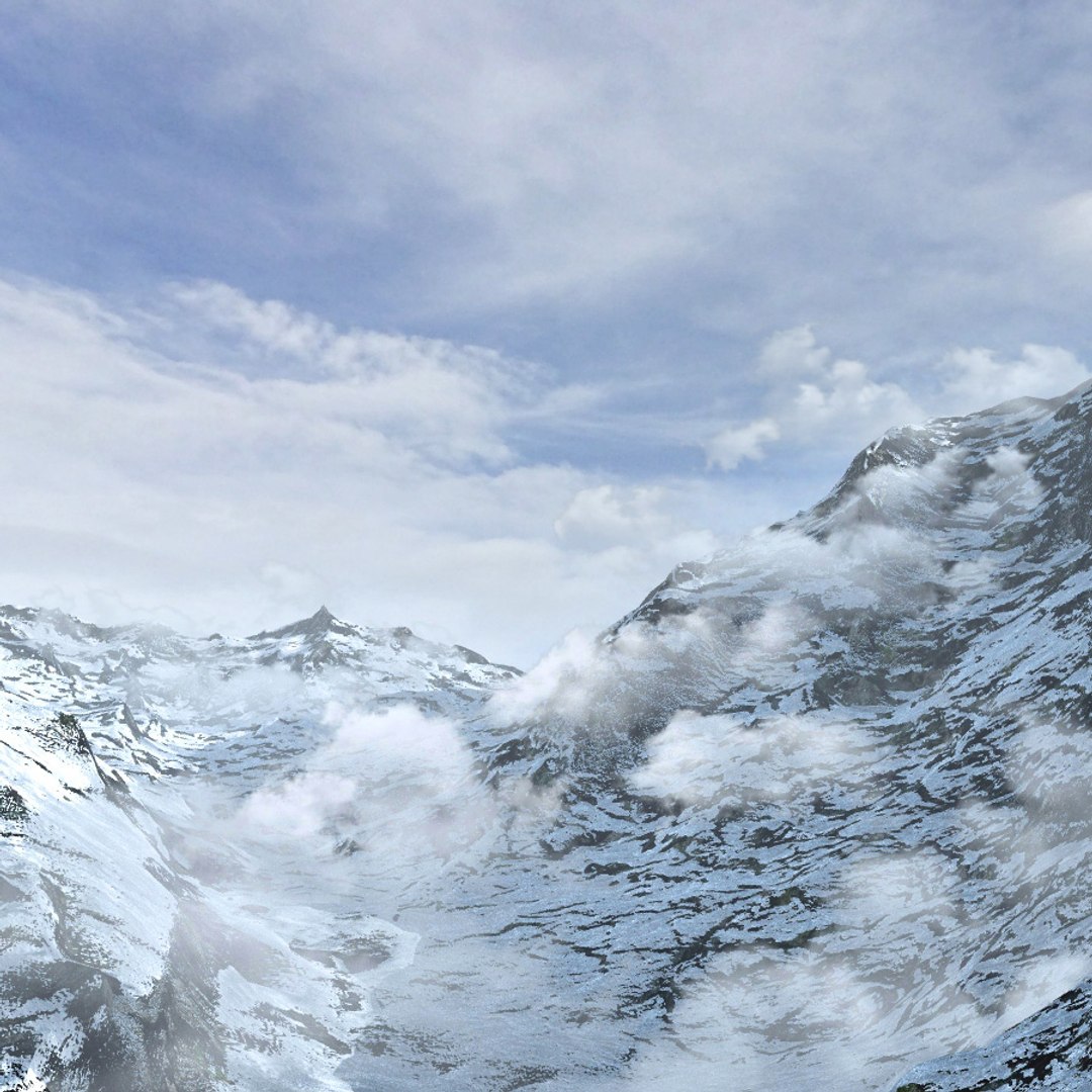 3d model snow mountain