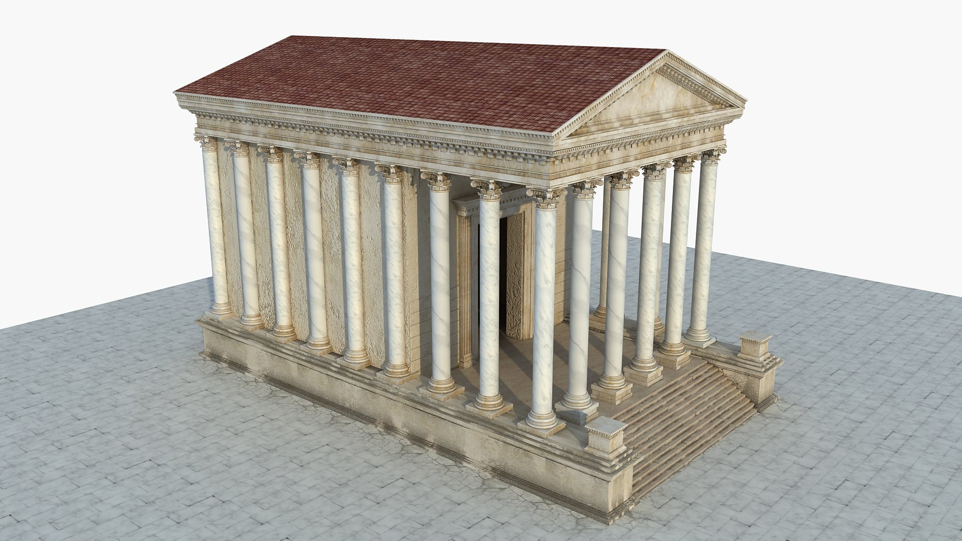 3D Model Ancient Temple Greek Architecture - TurboSquid 1336227