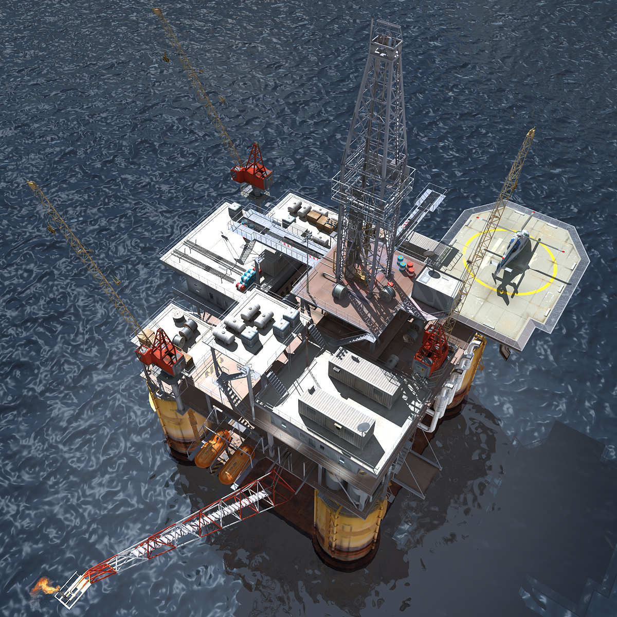 oil rig 3d max
