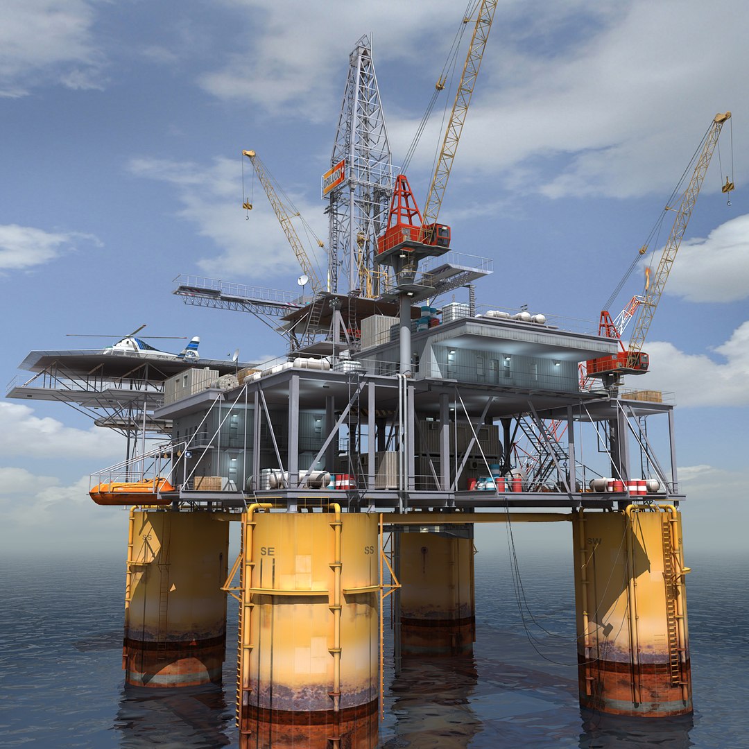 oil rig 3d max