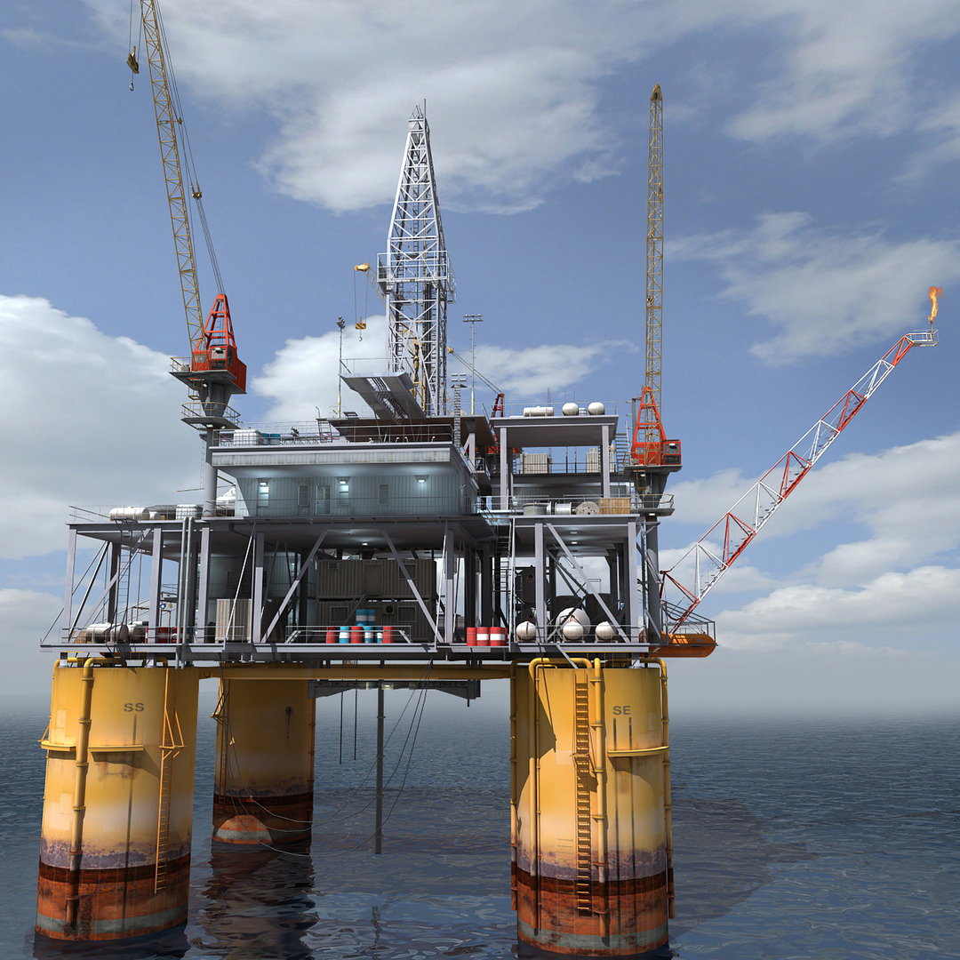 oil rig 3d max