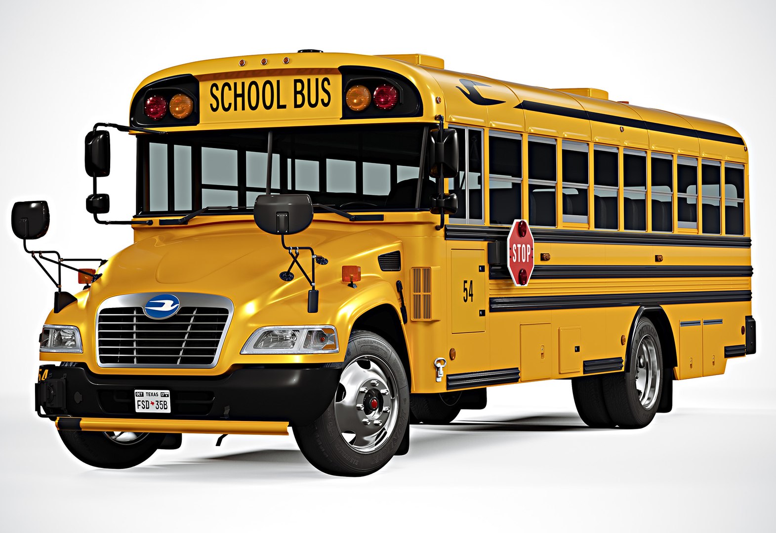 3d 2015 Blue Bird Vision Model