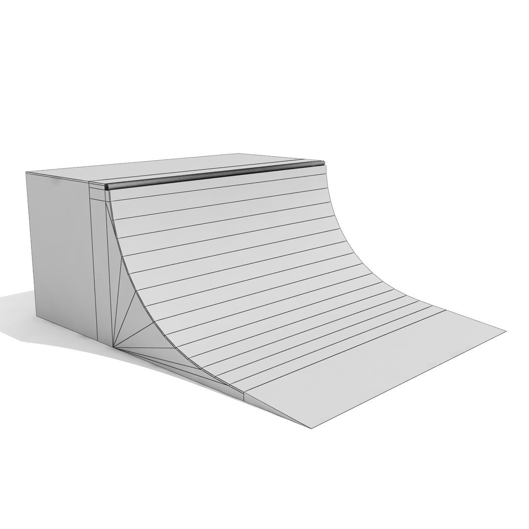3d Skate Ramp Quarter Pipe Model