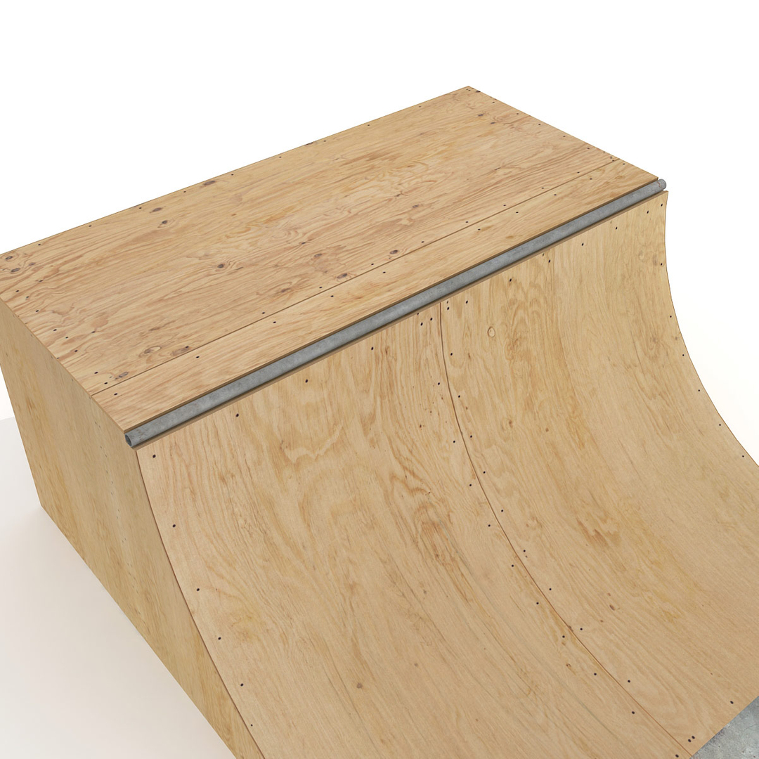 3d skate ramp quarter pipe model