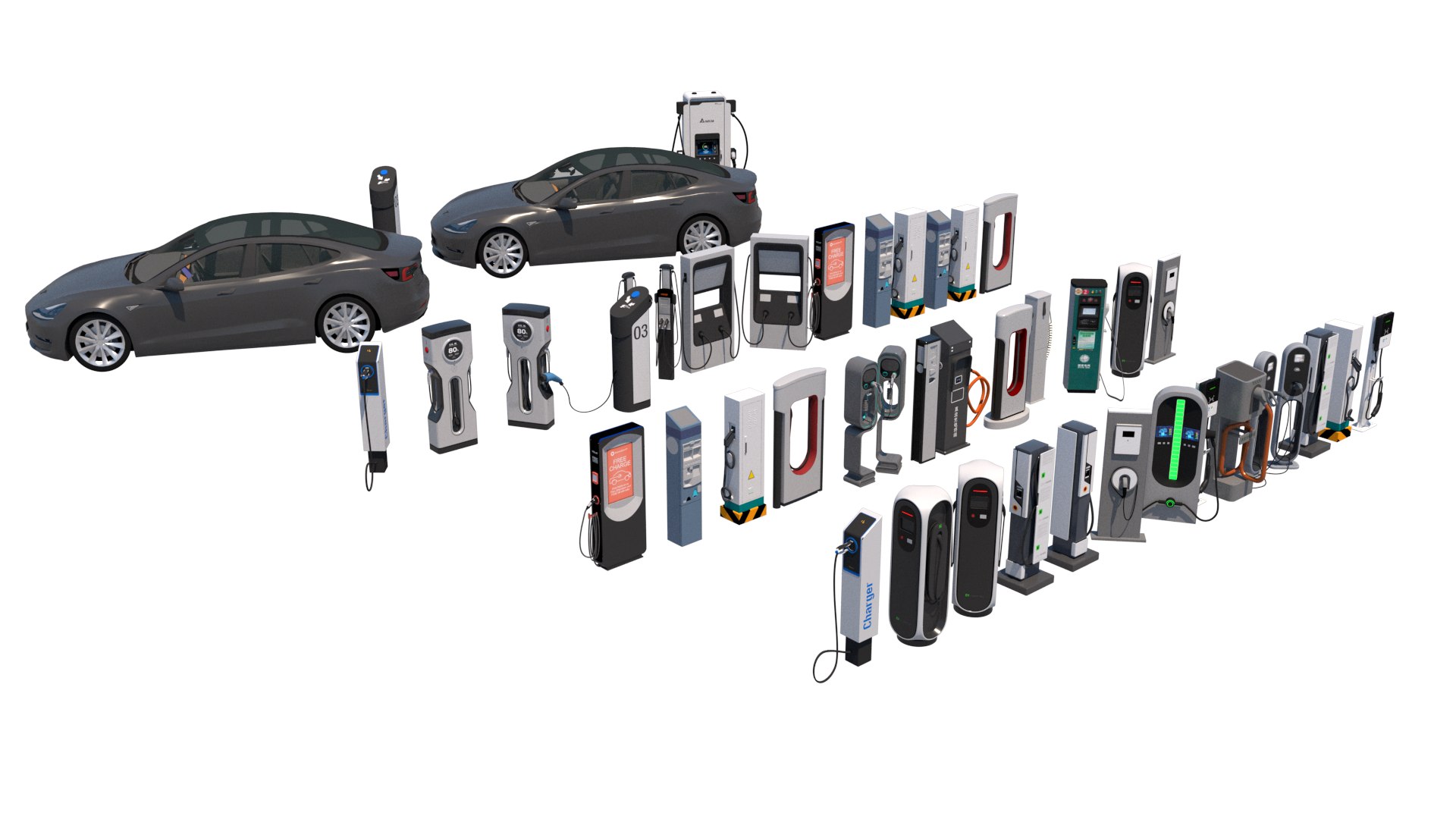 3D Model Charging Station - Charging Pile -EV- Car Charger - TurboSquid ...