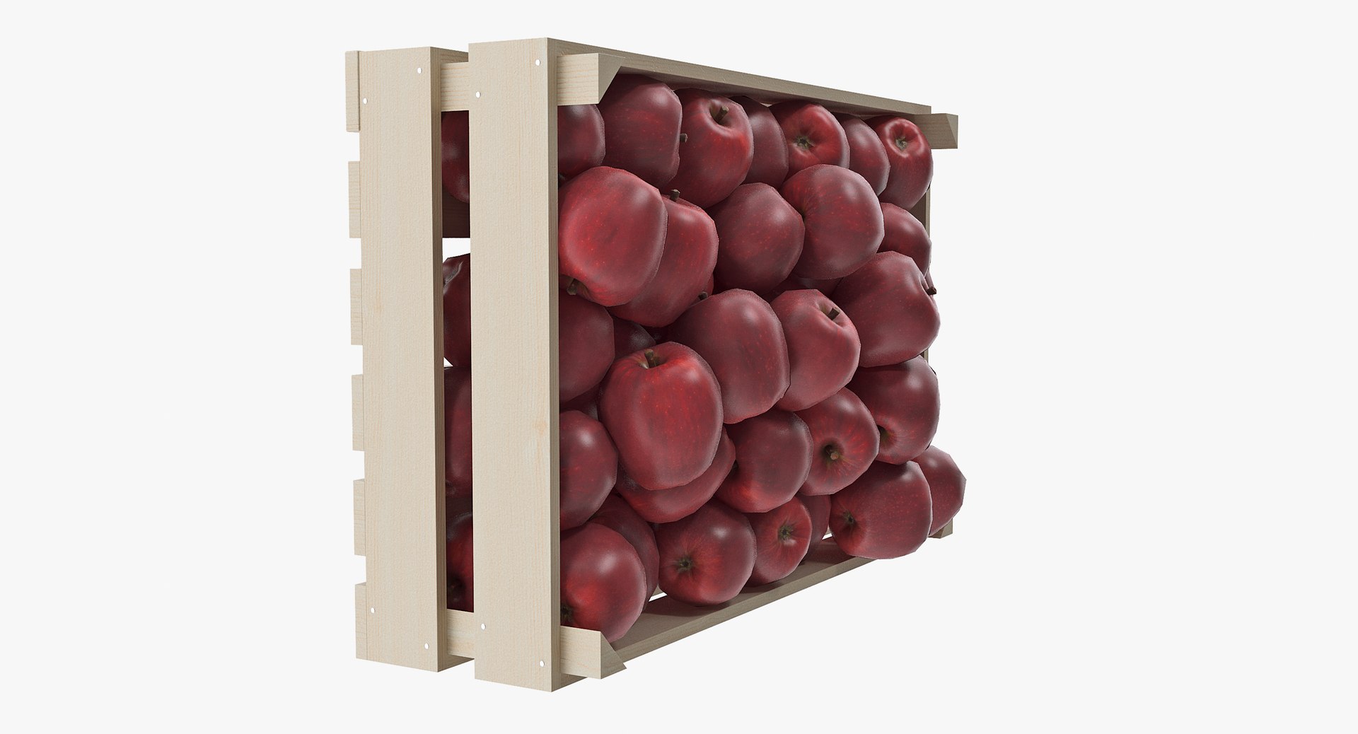 Apple Red Wooden Crate Model - TurboSquid 1342339