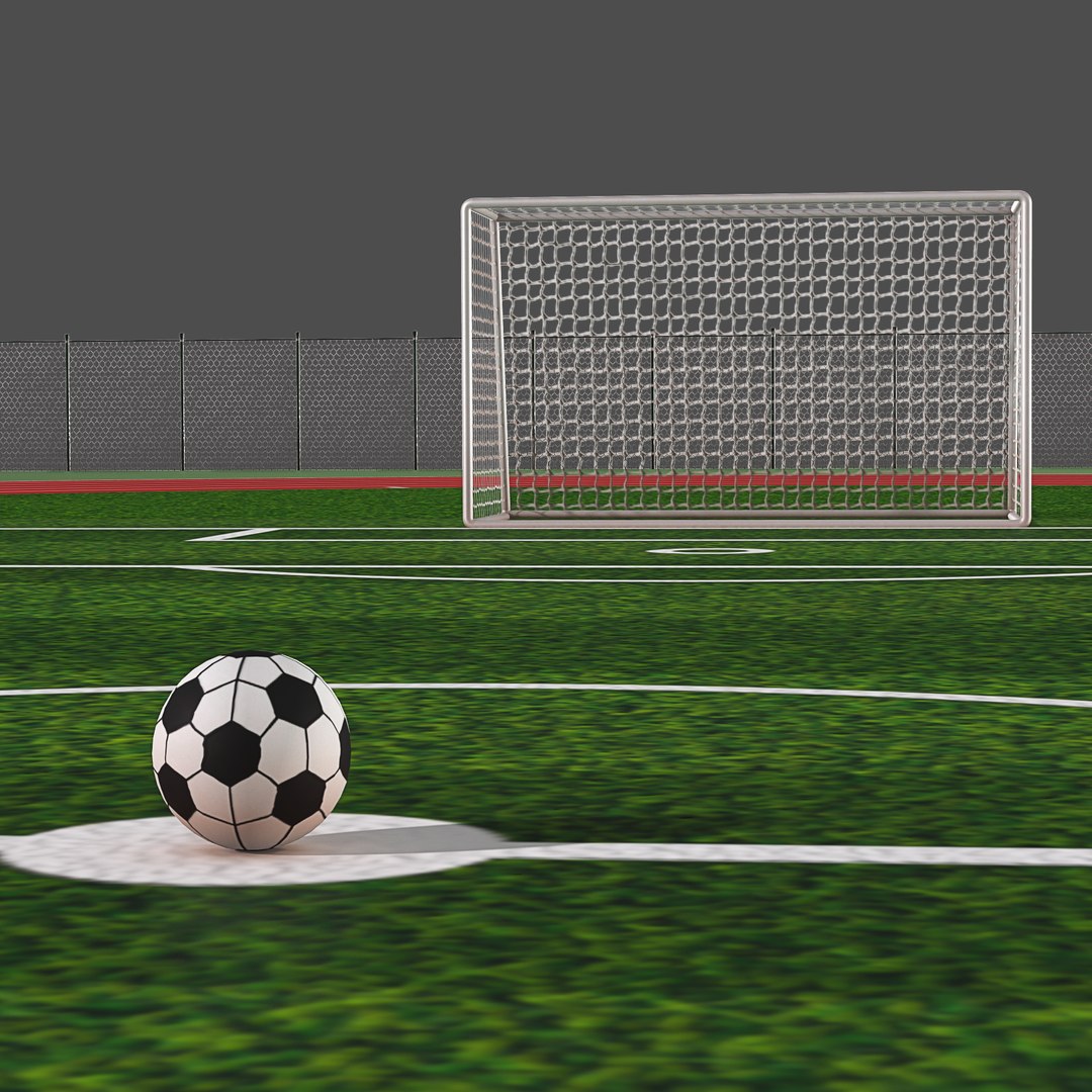 Playground With Basketball Court And Football Field 3D Model ...