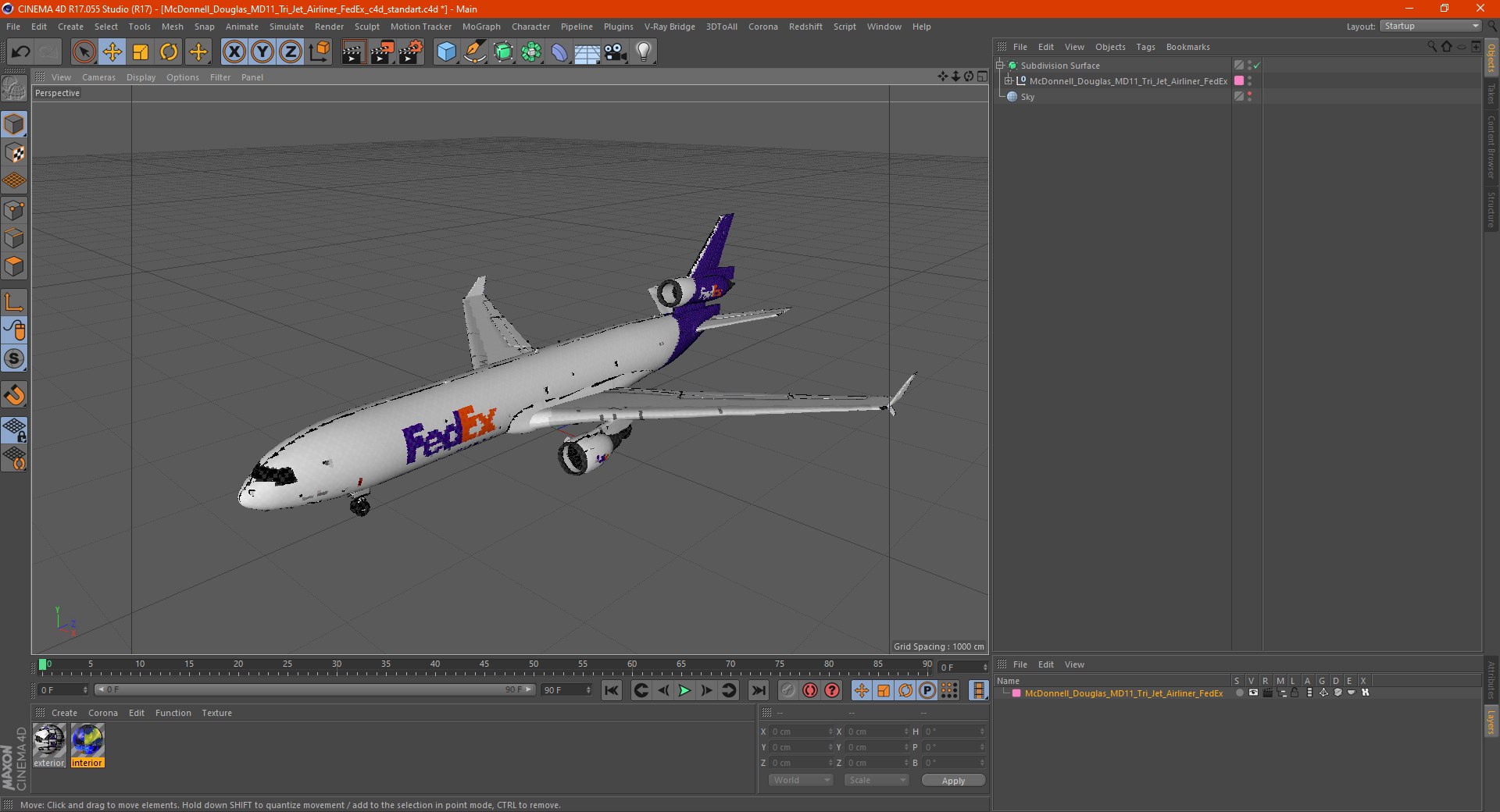 McDonnell Douglas MD11 Tri Jet Airliner FedEx 3D - TurboSquid 1745458