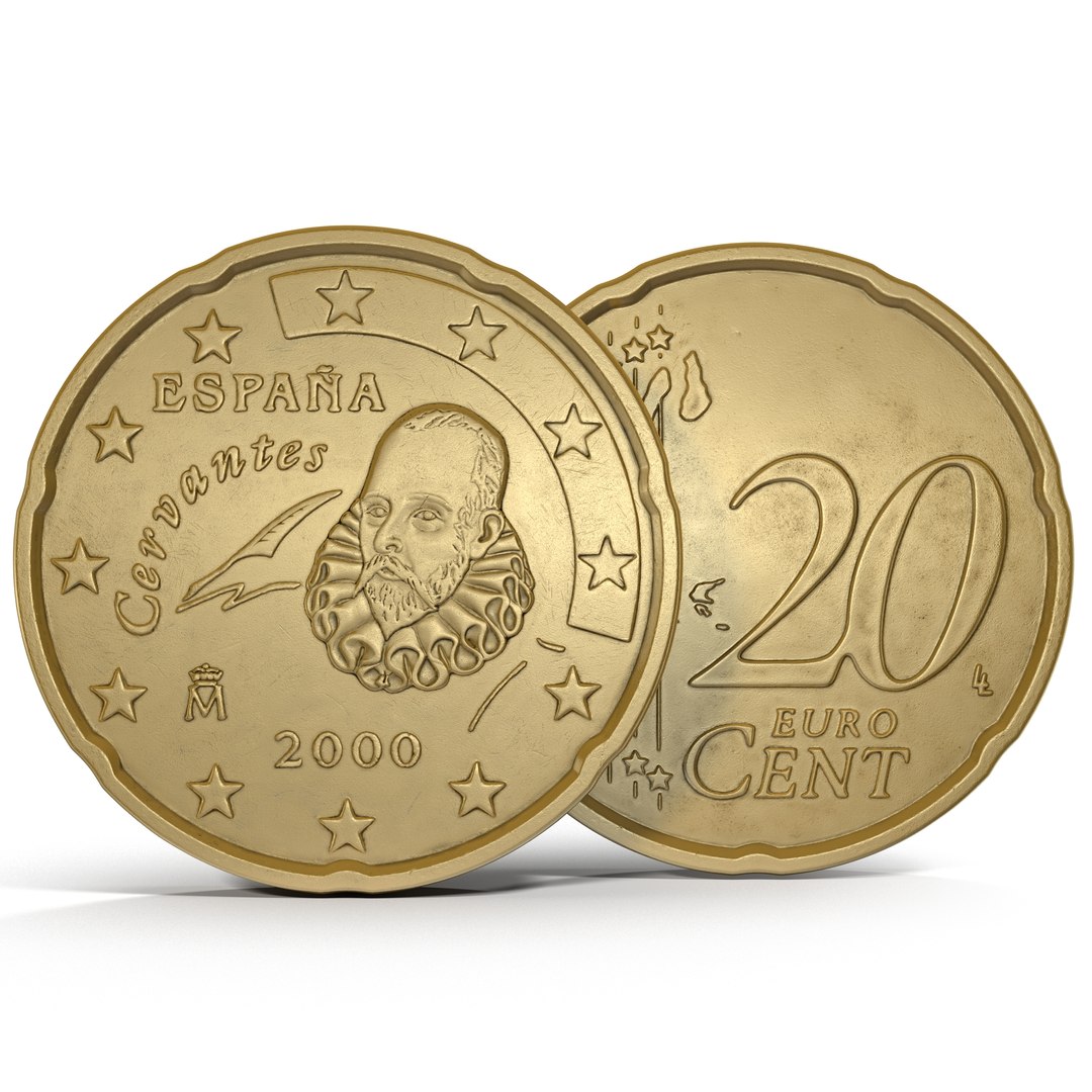Spain Euro Coin 20 3d Model