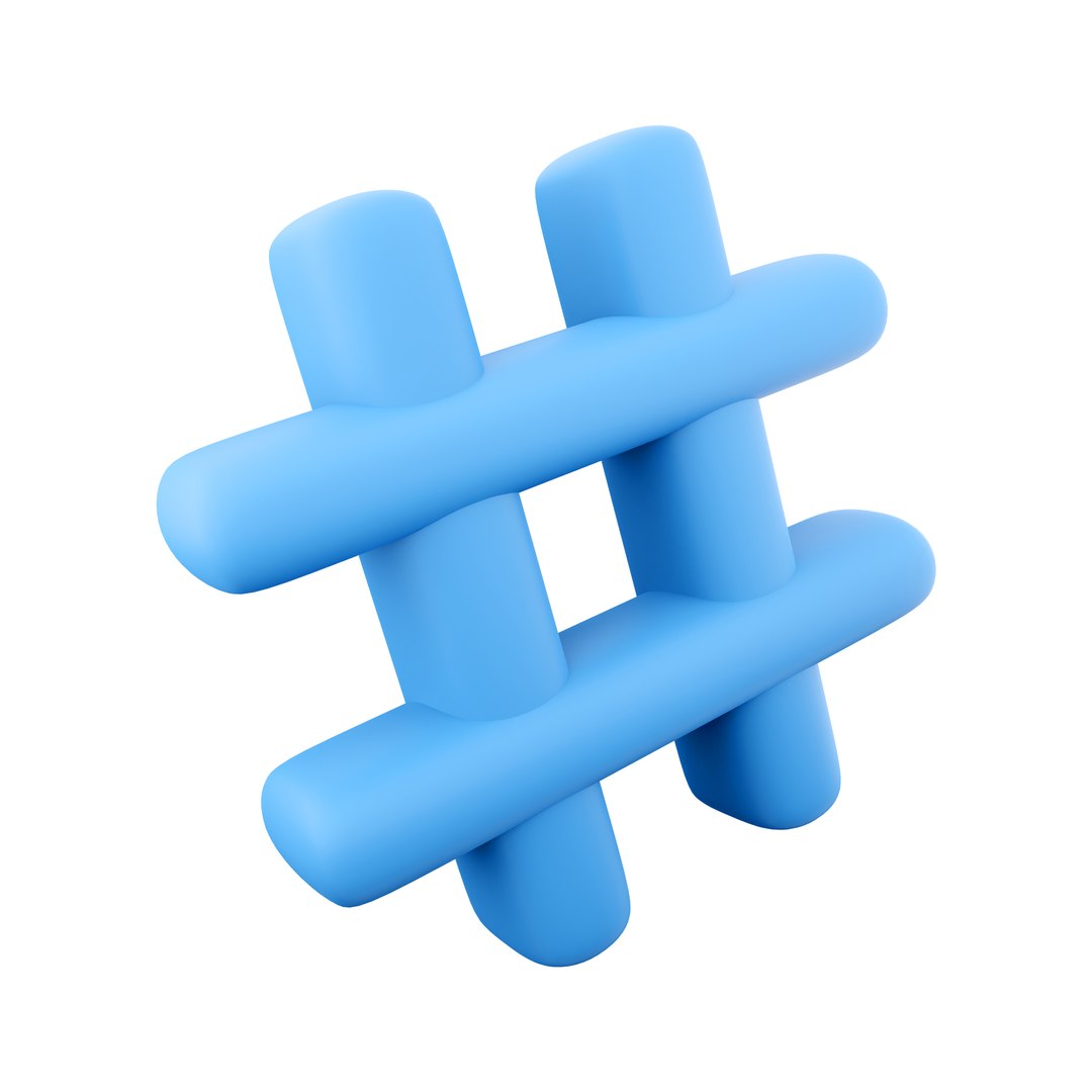 Hashtag Icon 3D Model - TurboSquid 2076098