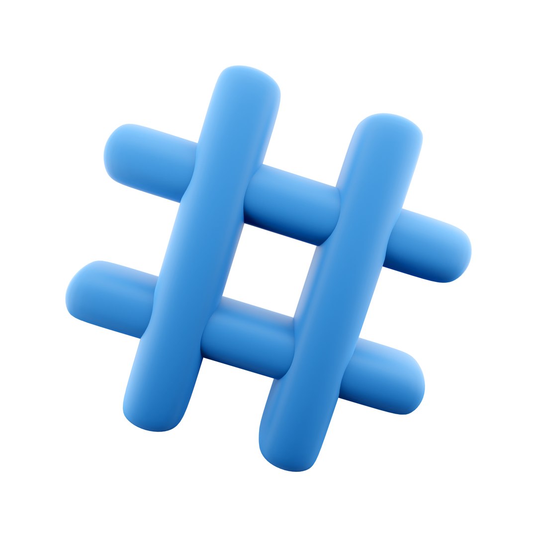 Hashtag Icon 3D Model - TurboSquid 2076098