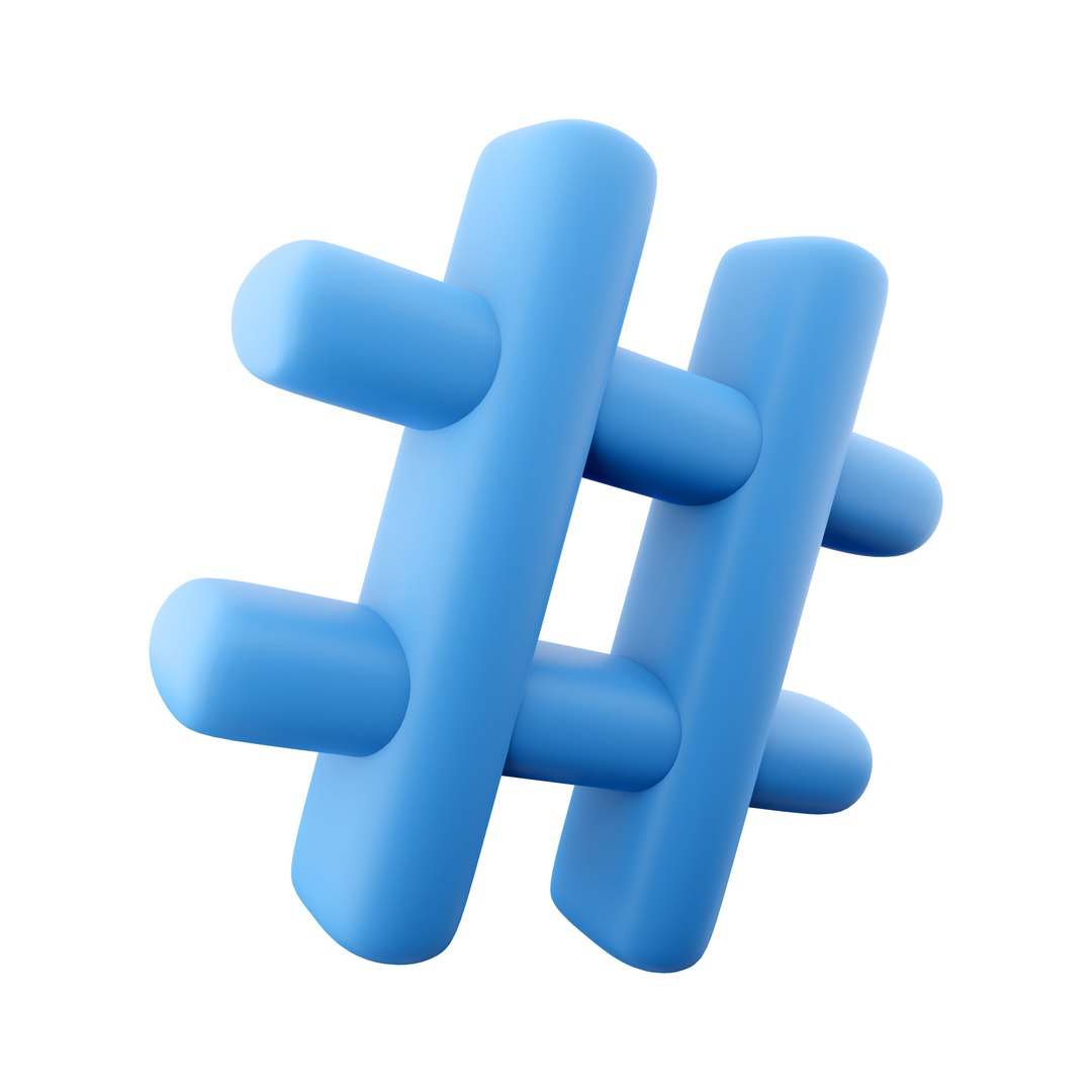 Hashtag Icon 3D Model - TurboSquid 2076098