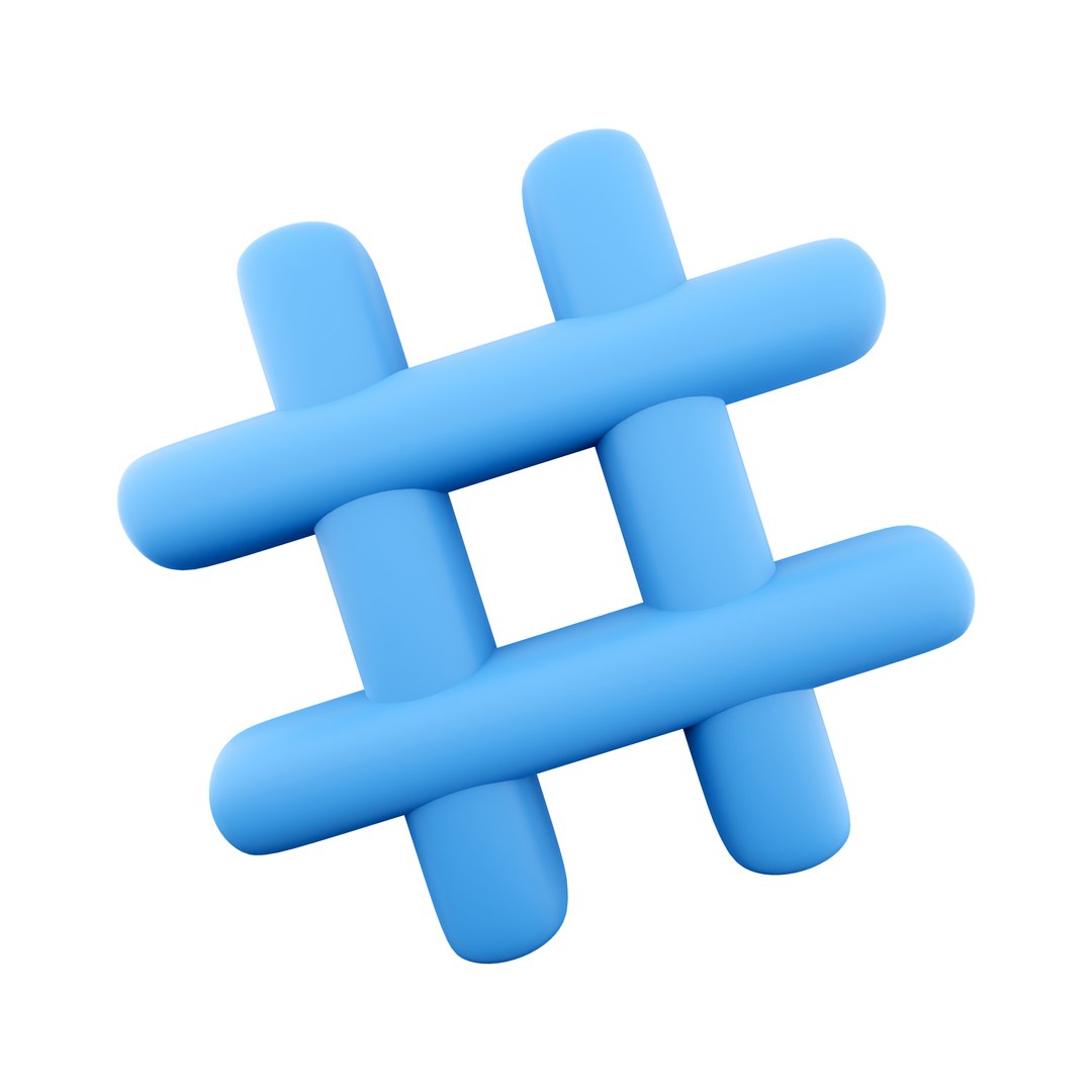 Hashtag Icon 3D Model - TurboSquid 2076098