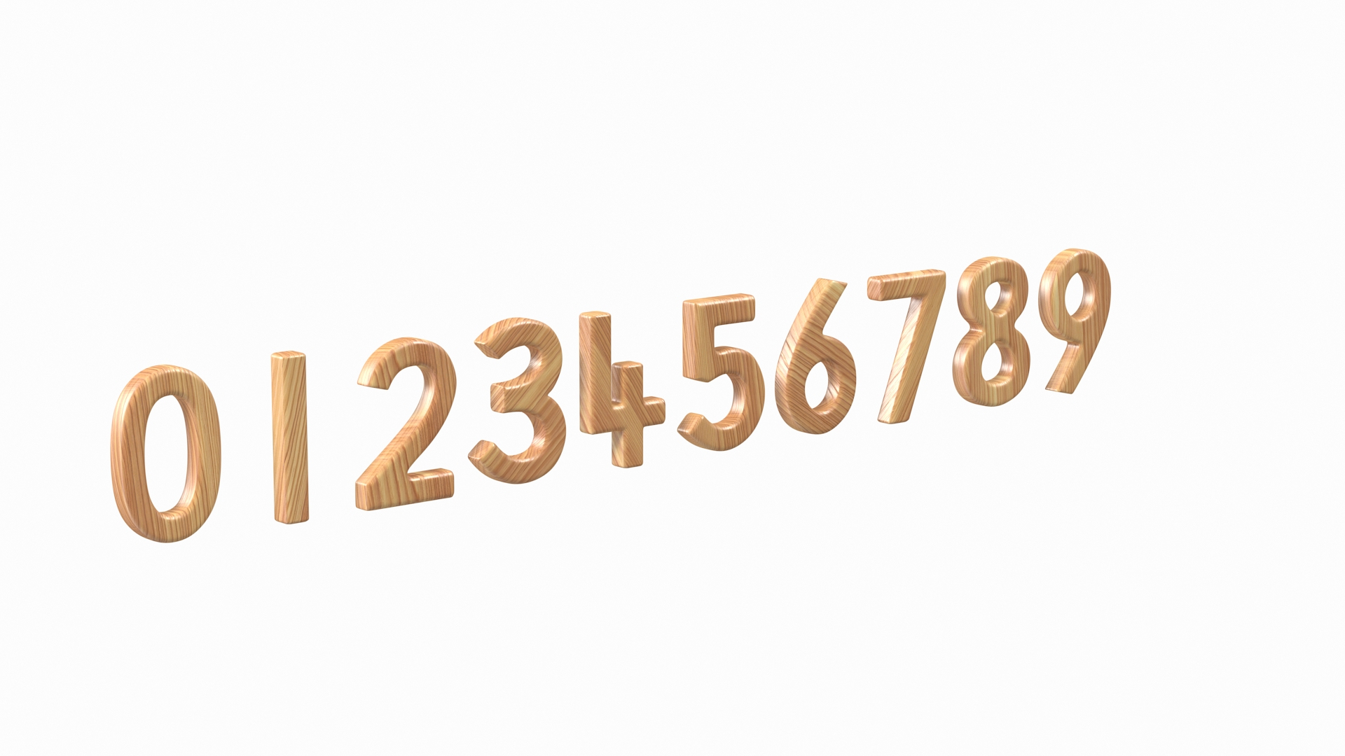 3D Wooden Numbers Set Model - TurboSquid 1774164