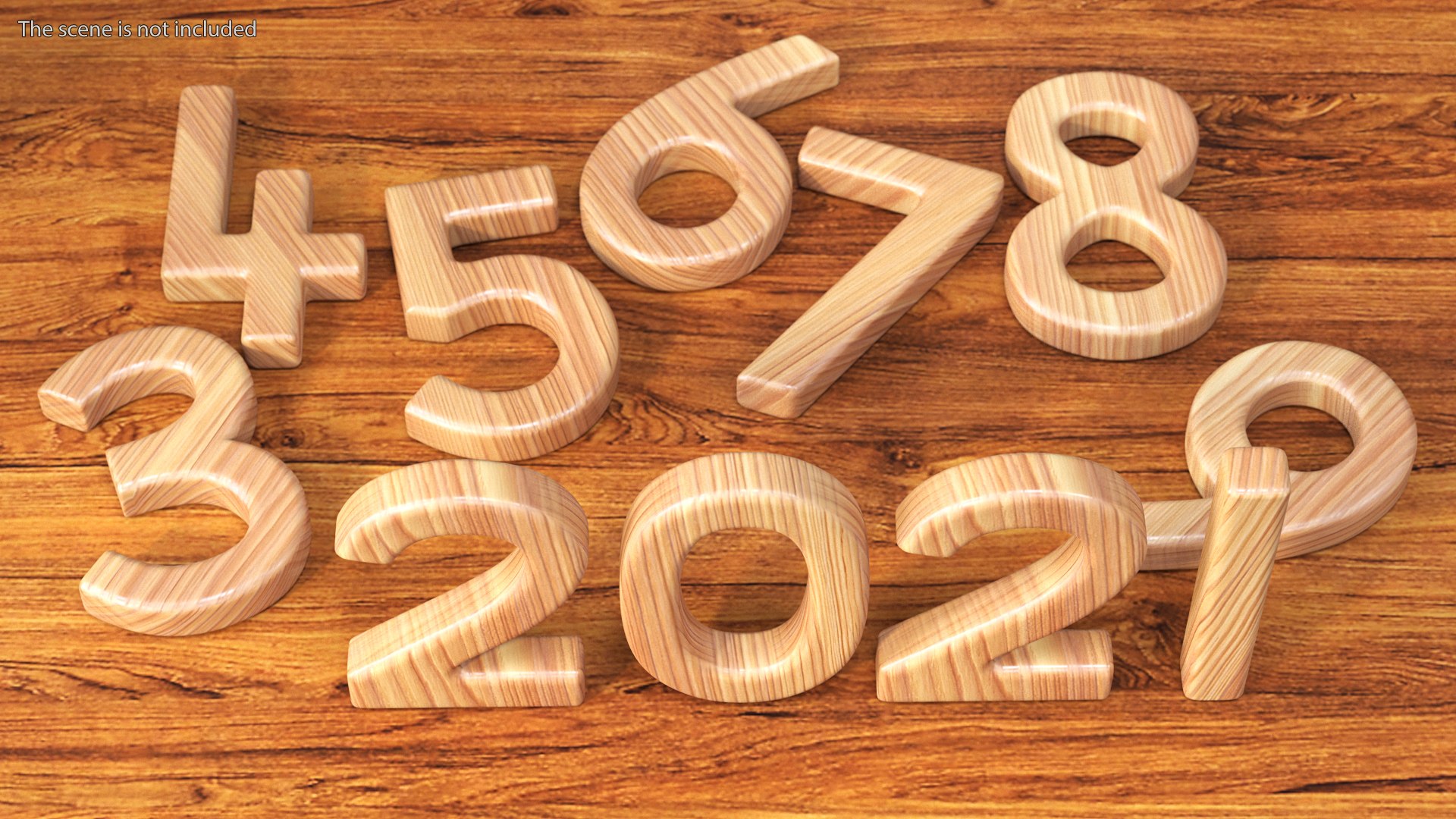 3D Wooden Numbers Set Model - TurboSquid 1774164