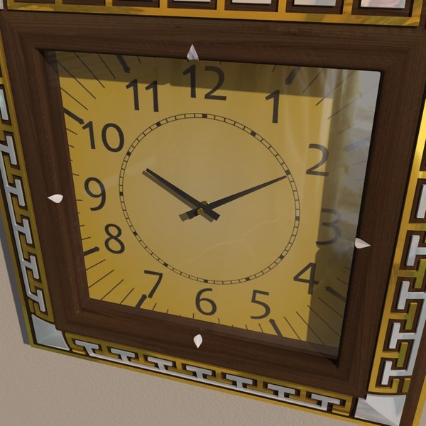 3D square wall clock - TurboSquid 1605625