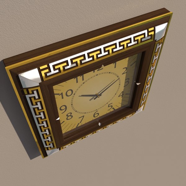 3D square wall clock - TurboSquid 1605625