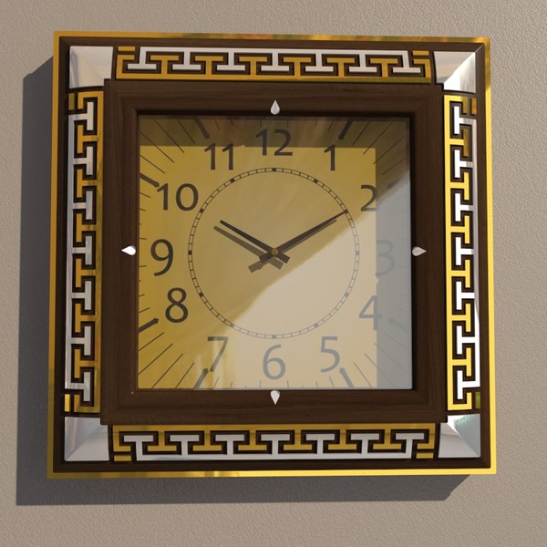 3D square wall clock - TurboSquid 1605625