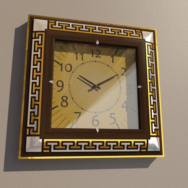 3D square wall clock - TurboSquid 1605625