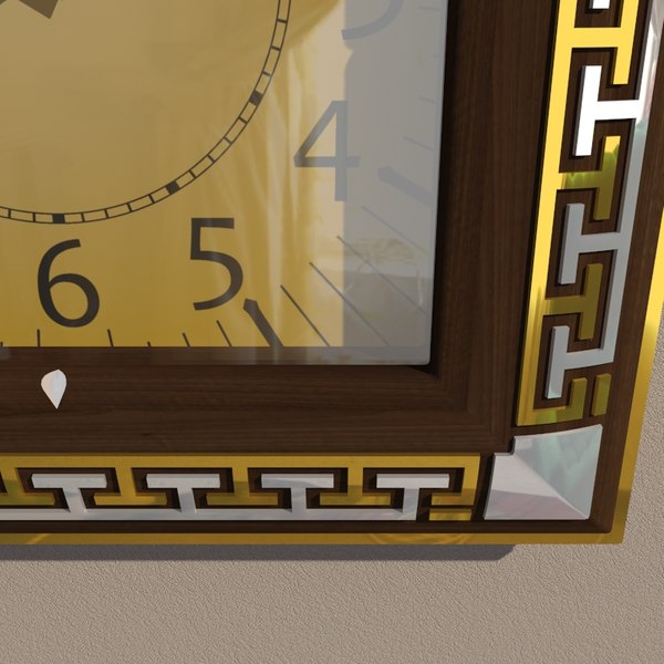 3D square wall clock - TurboSquid 1605625