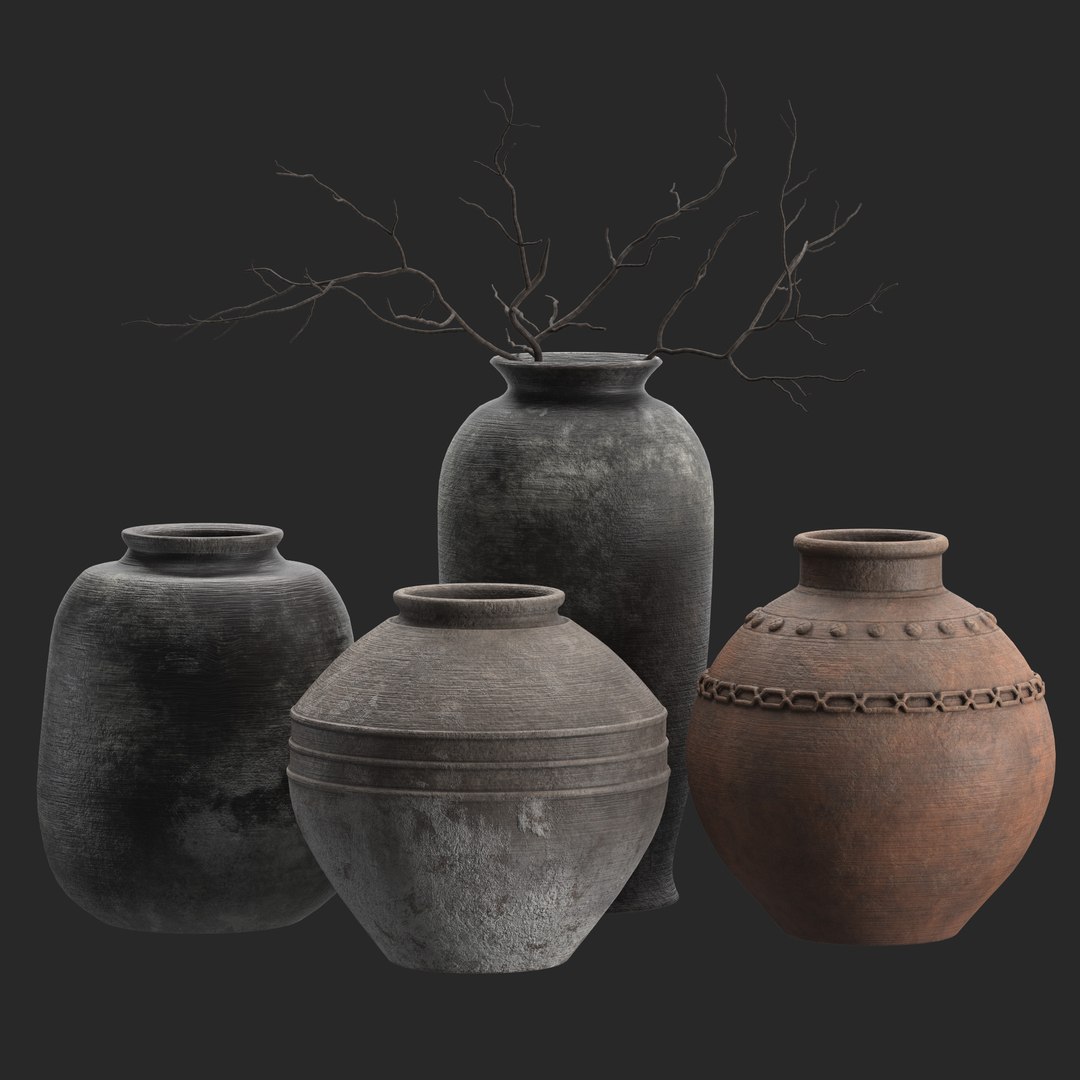 Artisan Rustic Vases set 3D model - TurboSquid 2096723