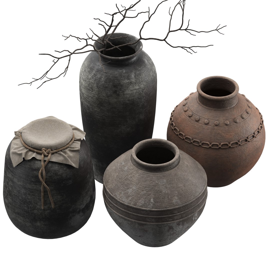 Artisan Rustic Vases set 3D model - TurboSquid 2096723