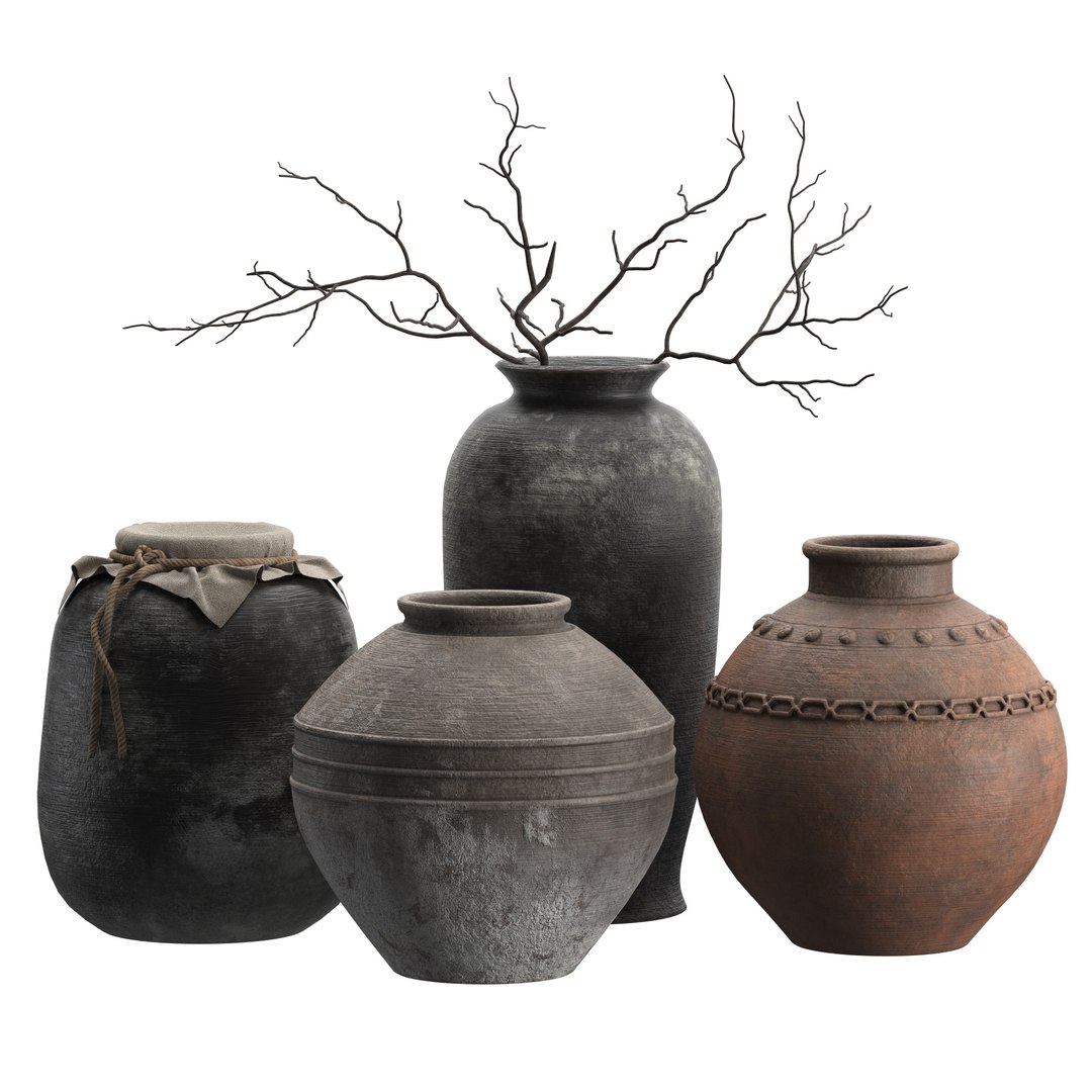 Artisan Rustic Vases set 3D model - TurboSquid 2096723