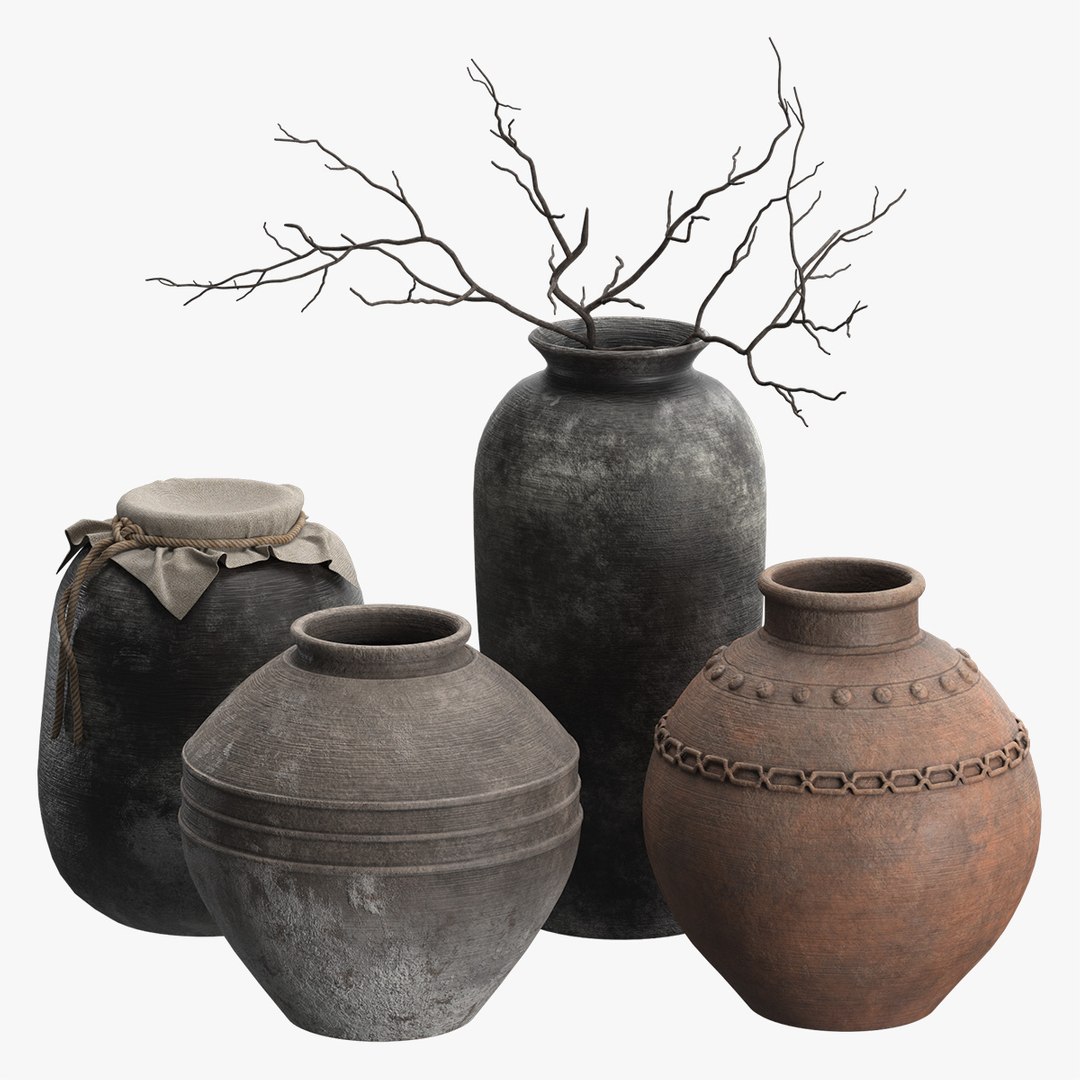 Artisan Rustic Vases set 3D model - TurboSquid 2096723
