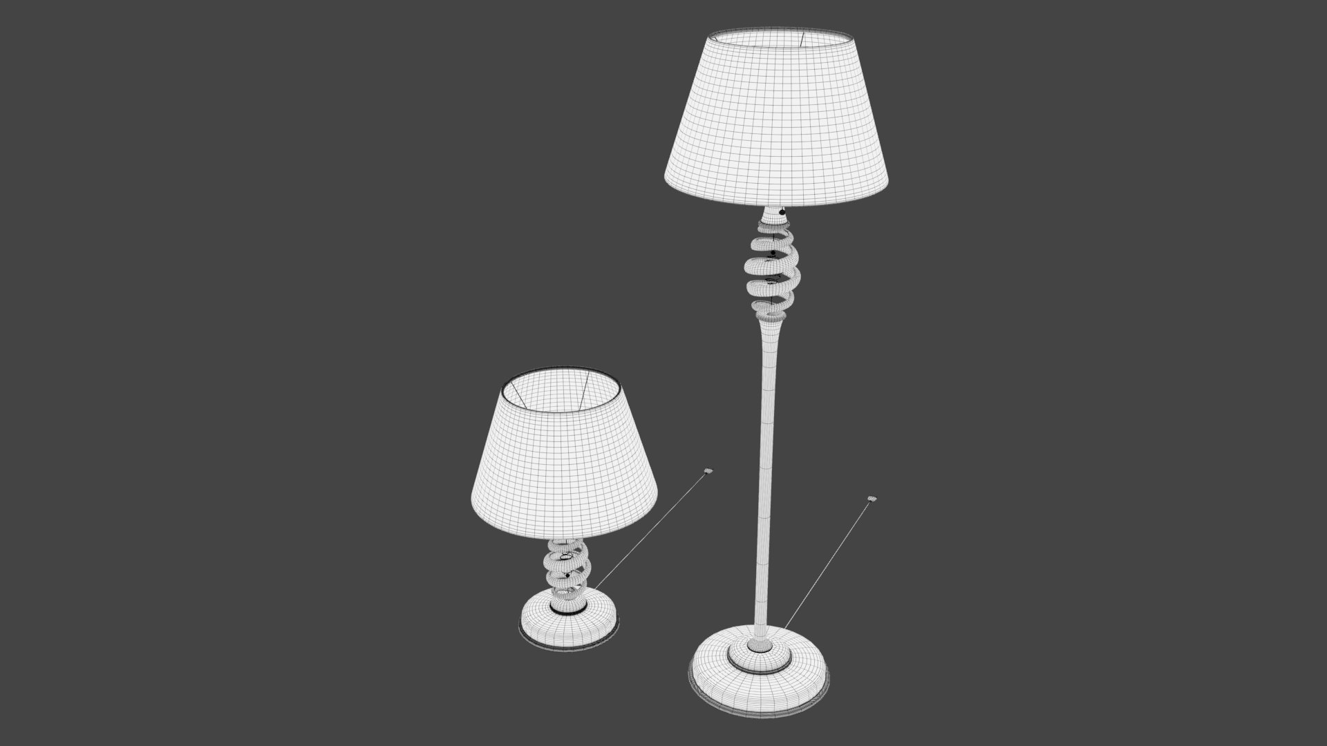 3D Rigged Table Lamp Model And Stand Lamp Model - TurboSquid 2334902