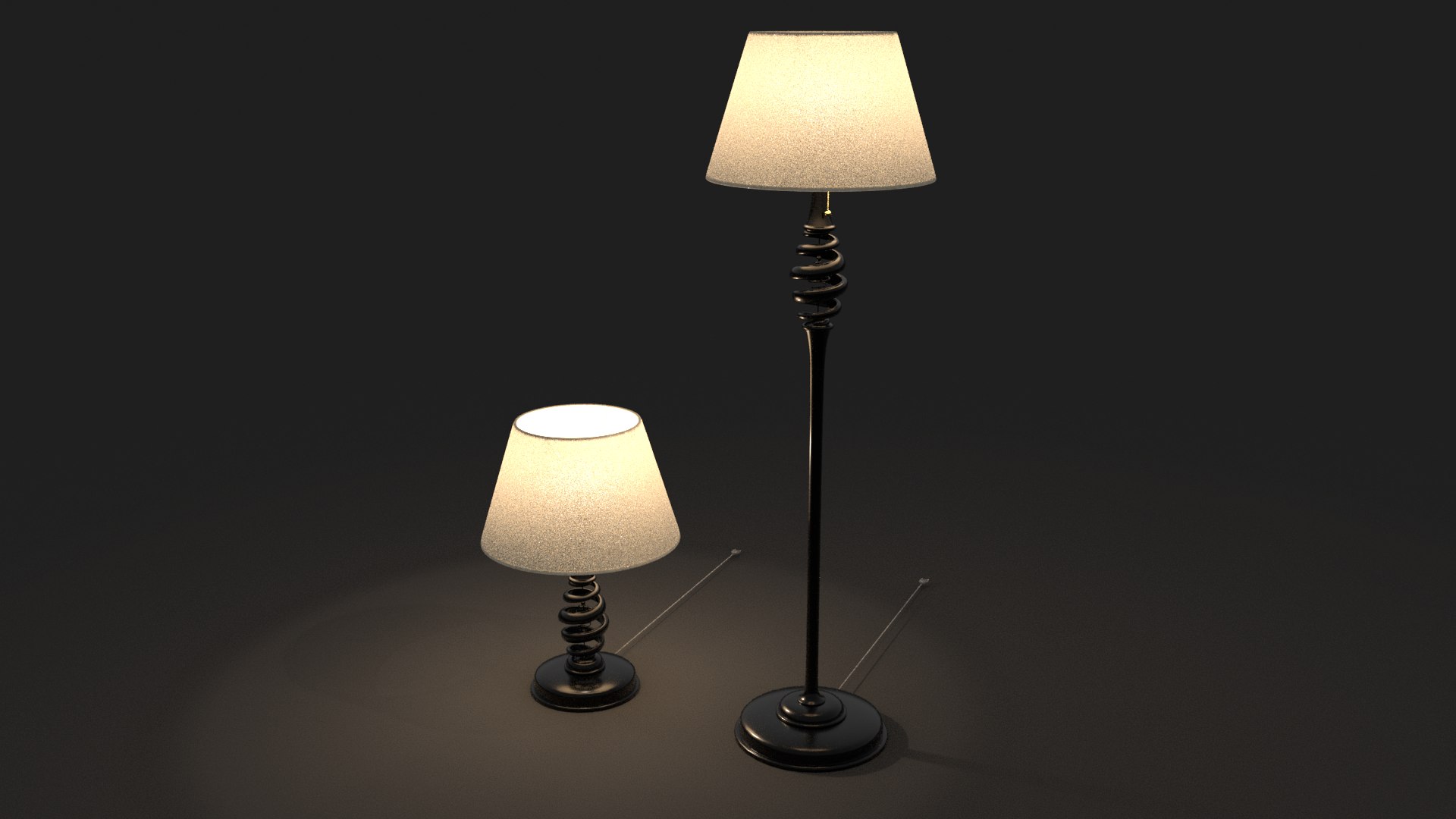 3D Rigged Table Lamp Model And Stand Lamp Model - TurboSquid 2334902