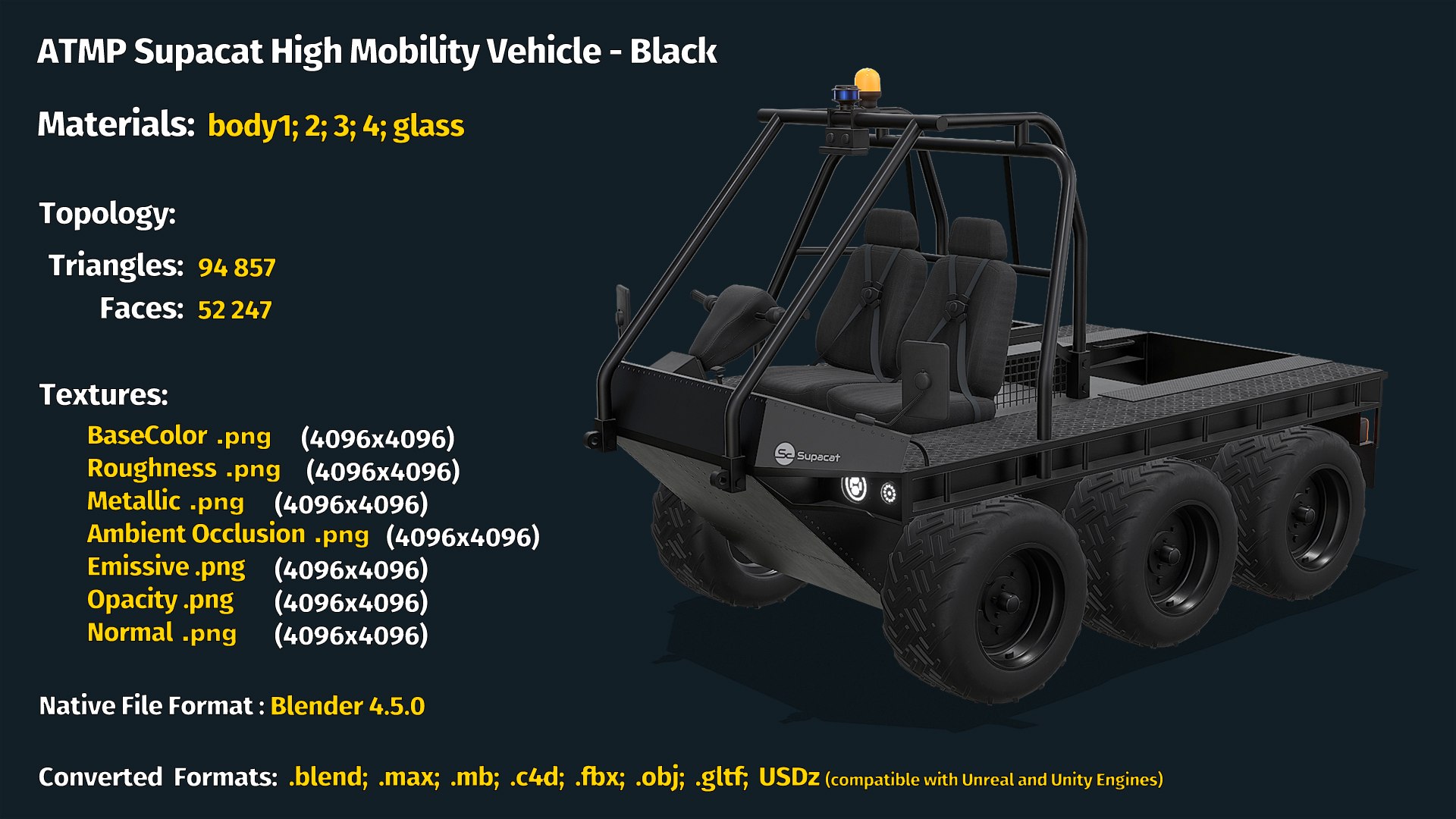 ATMP Supacat High Mobility Vehicle - 3 In 1 3D Model - TurboSquid 2450875