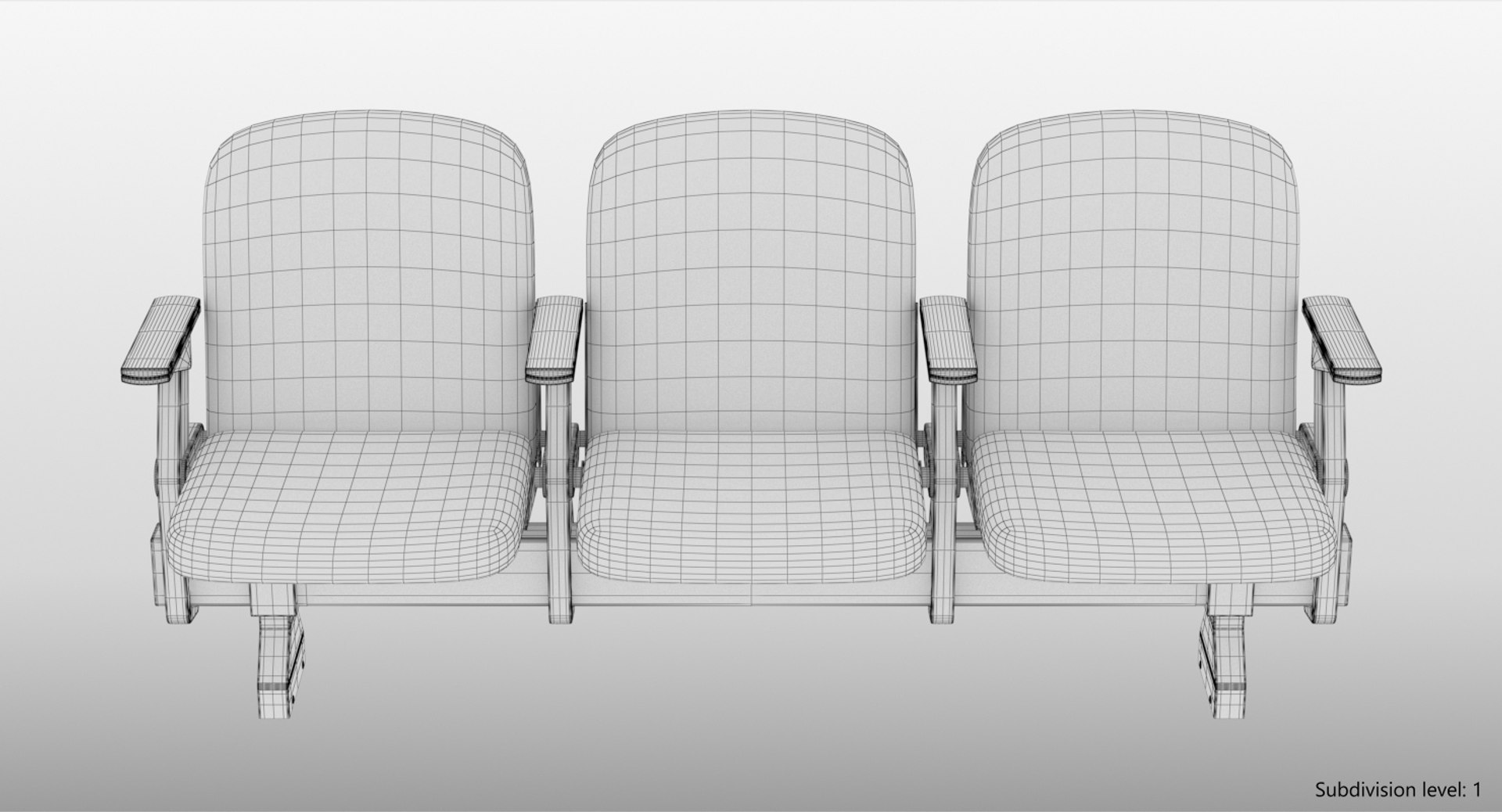 Realistic theatre chair open 3D model - TurboSquid 1389407