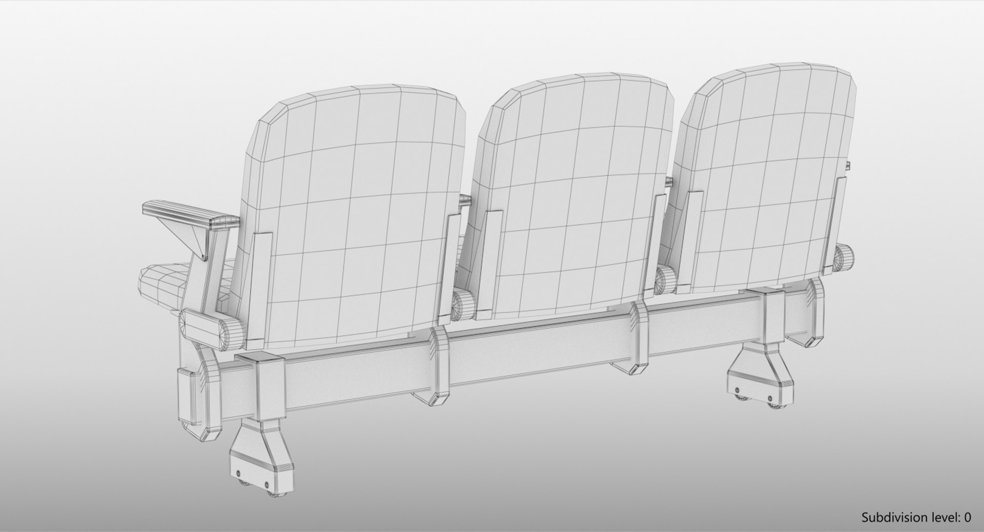 Realistic theatre chair open 3D model - TurboSquid 1389407