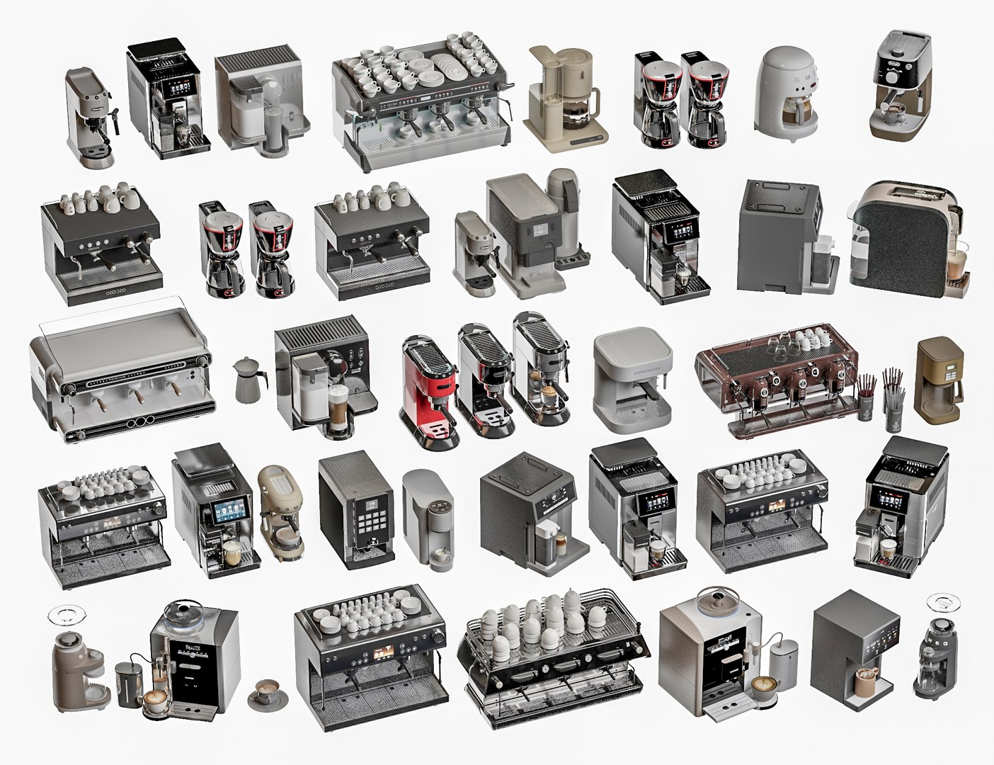 3D Coffee Machines Collection Coffee Accessories Collection Model ...
