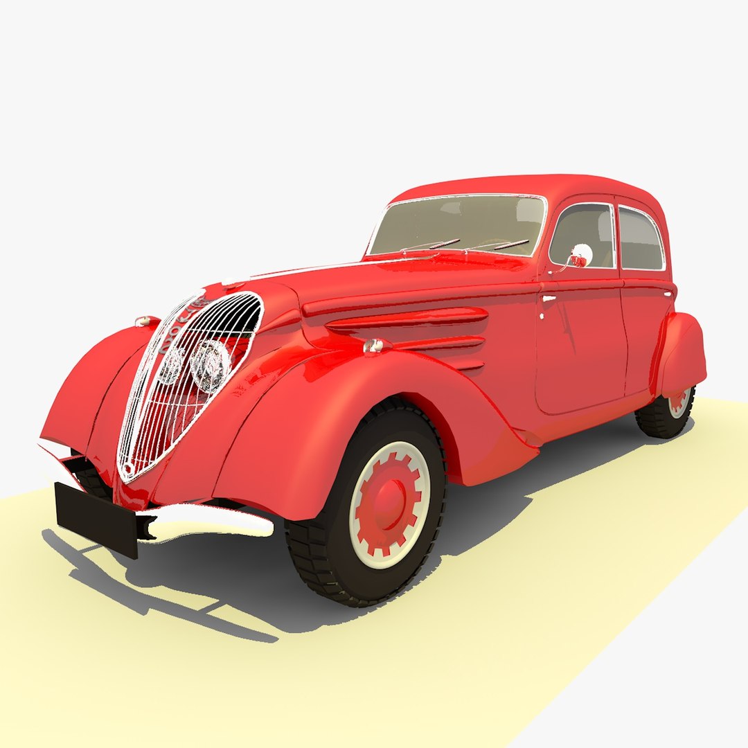 3d classic 1939 peugeot red model