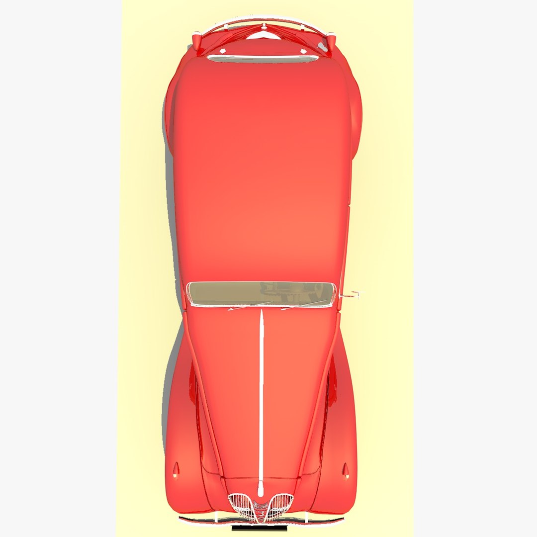 3d classic 1939 peugeot red model