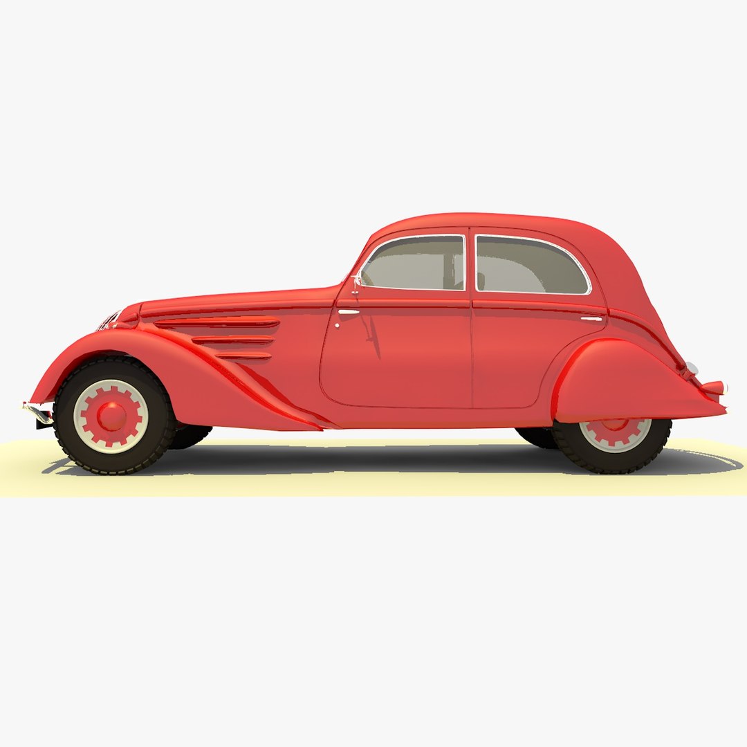 3d classic 1939 peugeot red model