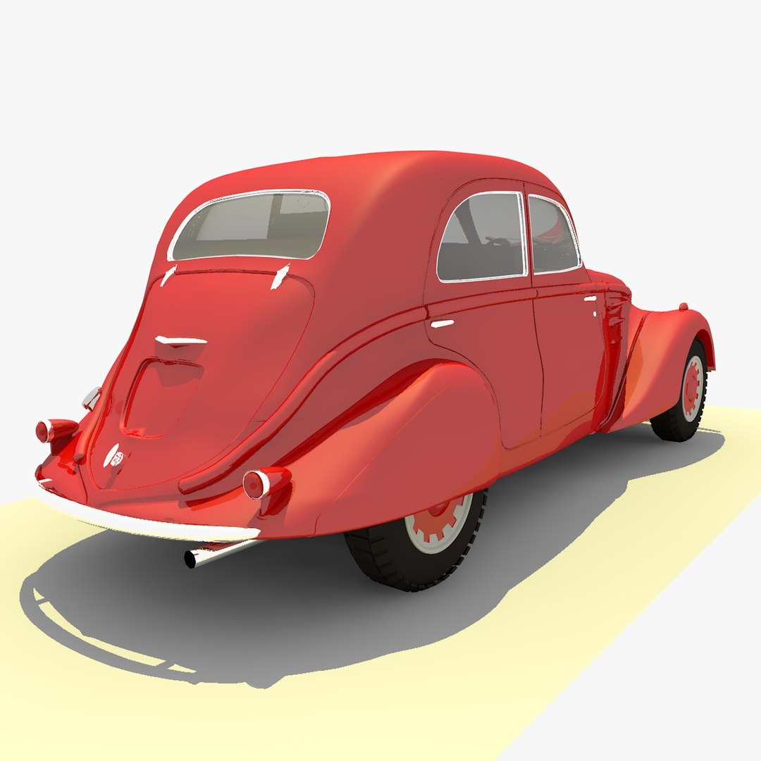 3d classic 1939 peugeot red model