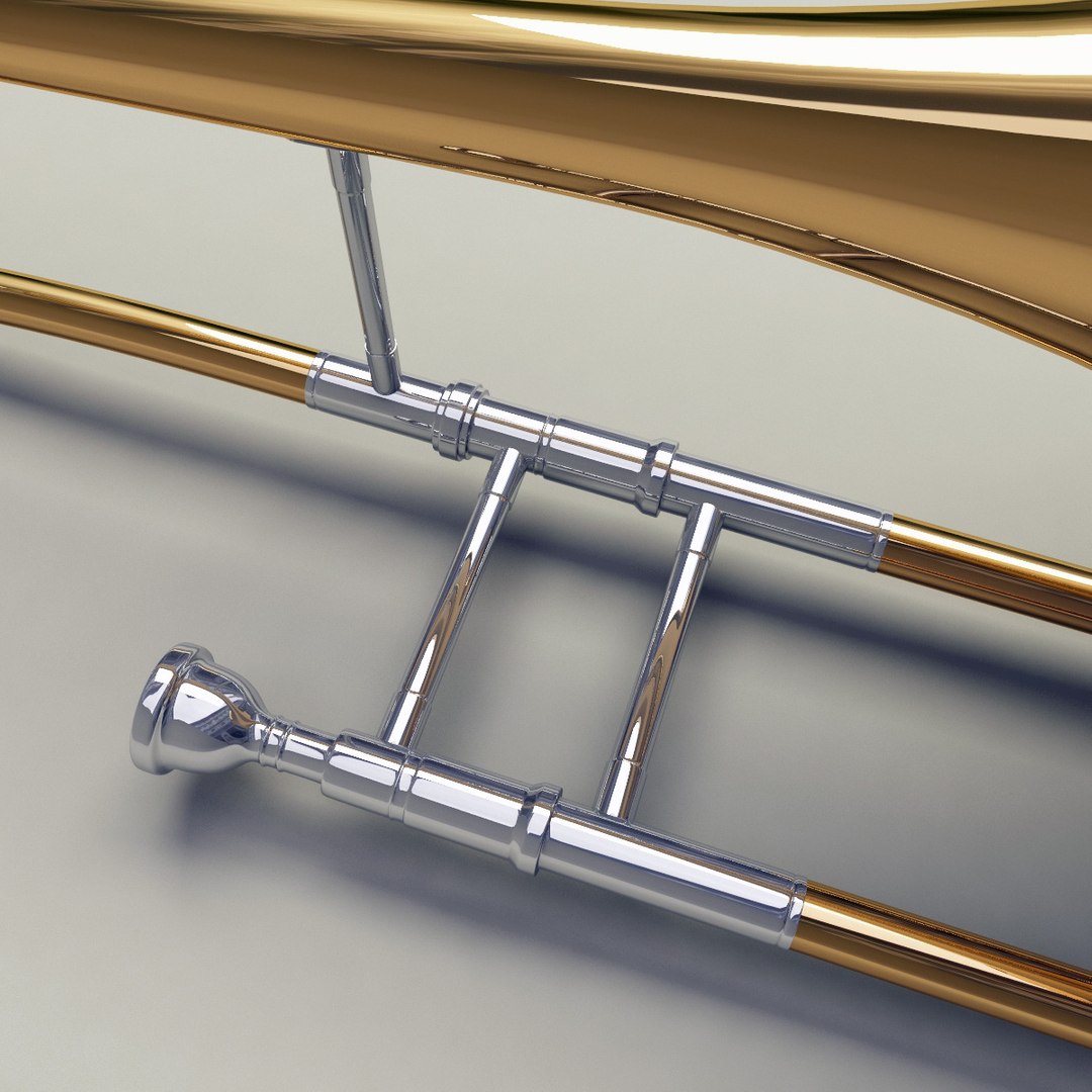 trombone details modelled 3d max