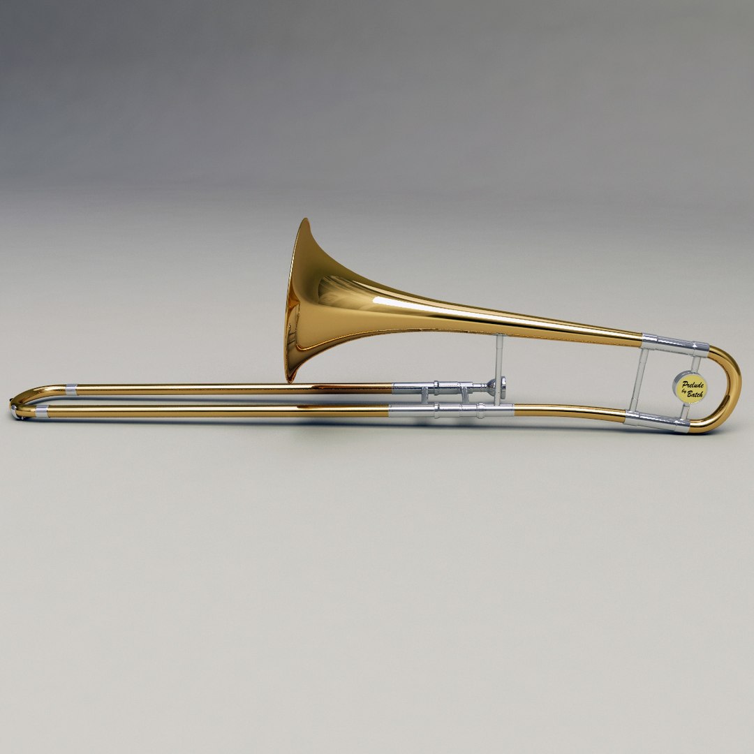 trombone details modelled 3d max