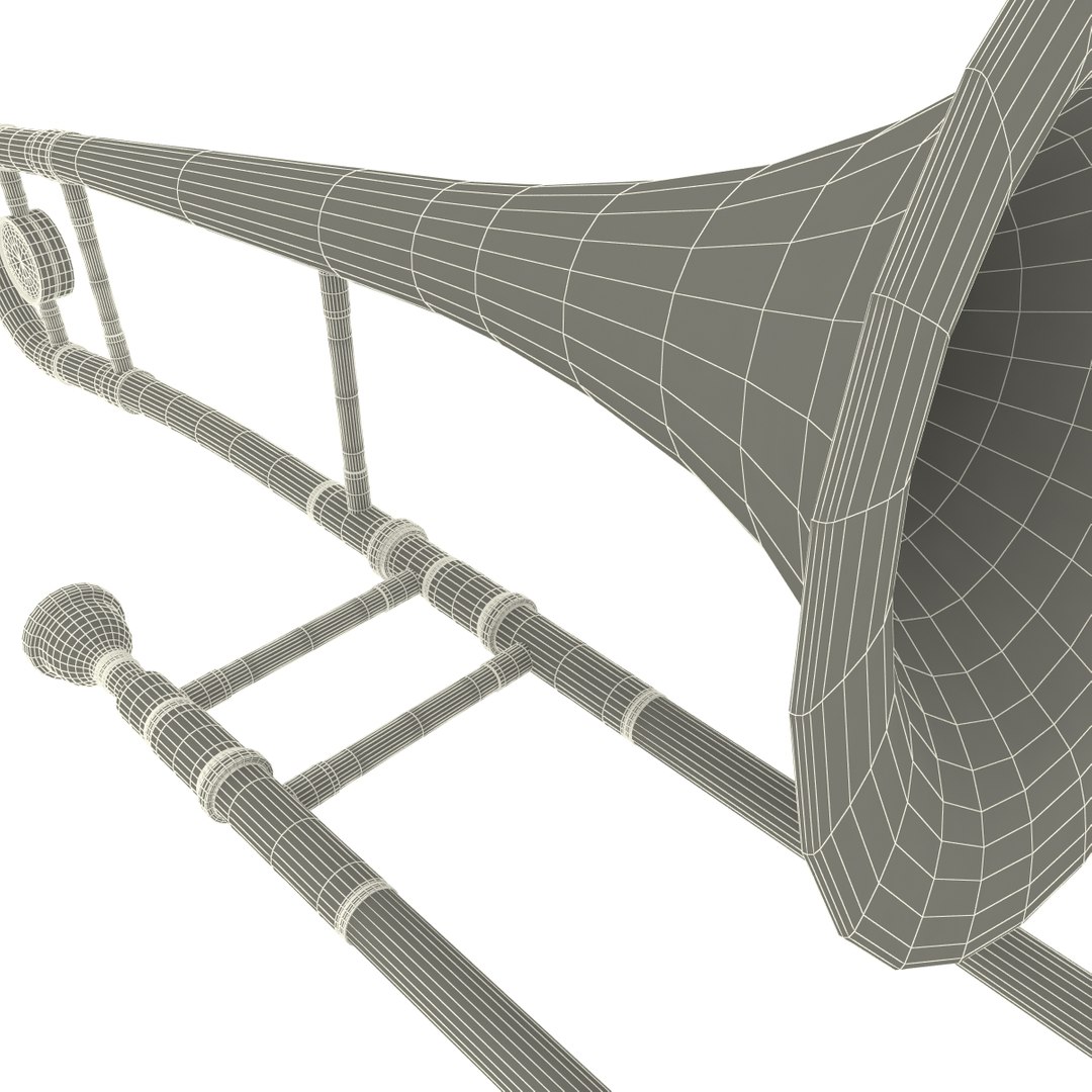 trombone details modelled 3d max