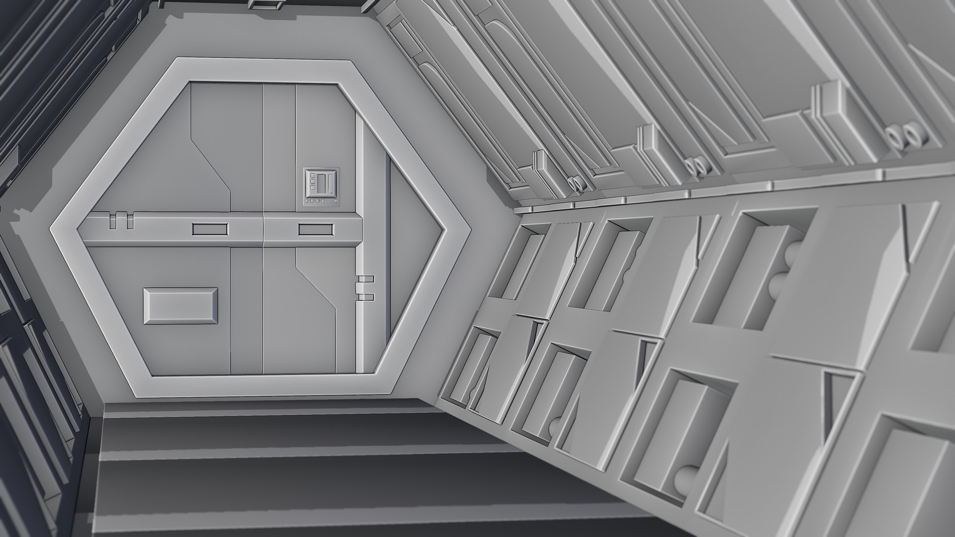 3D Sci-Fi Airlock Corridor Model - TurboSquid 2033218