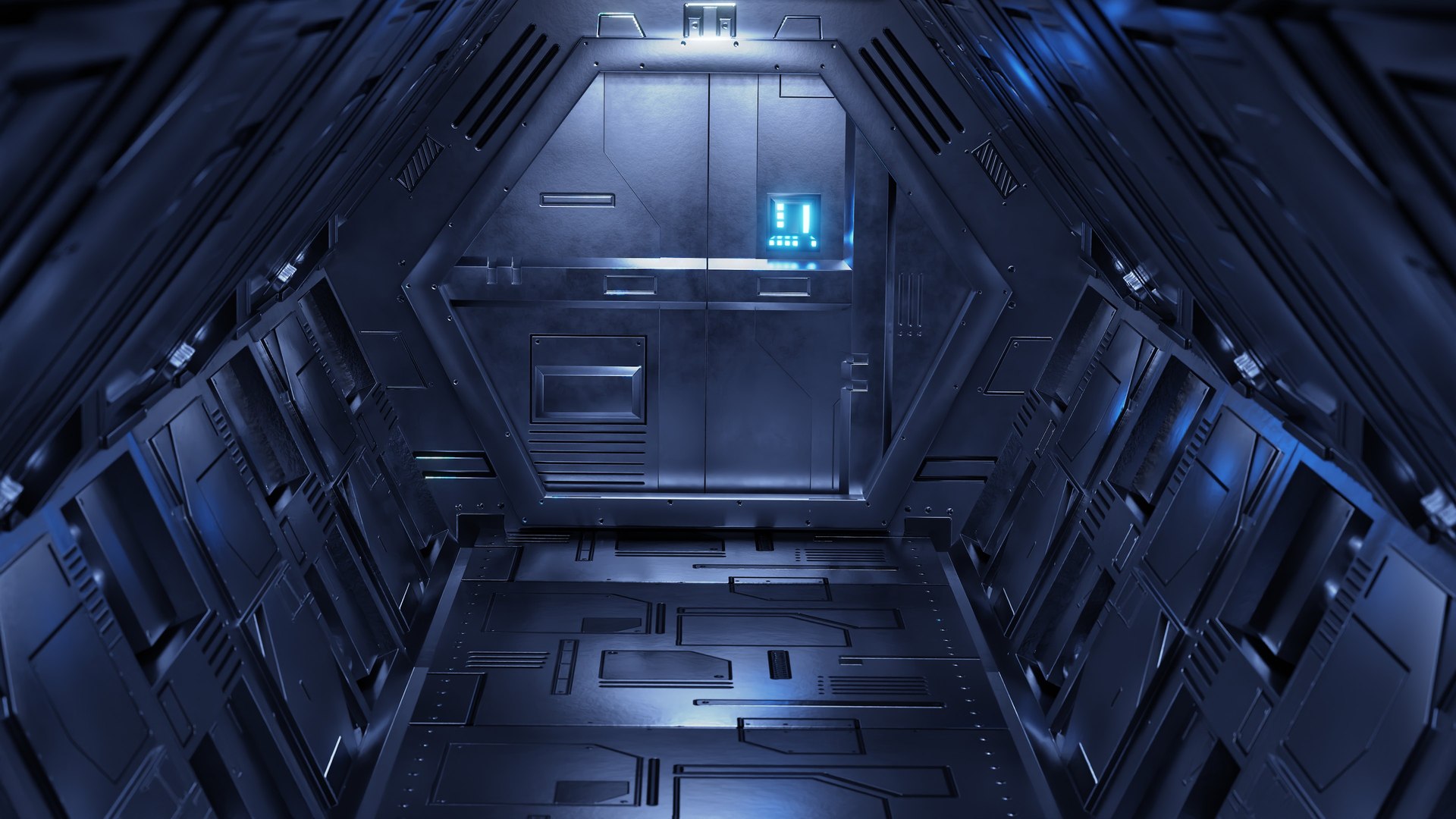 3D Sci-Fi Airlock Corridor Model - TurboSquid 2033218