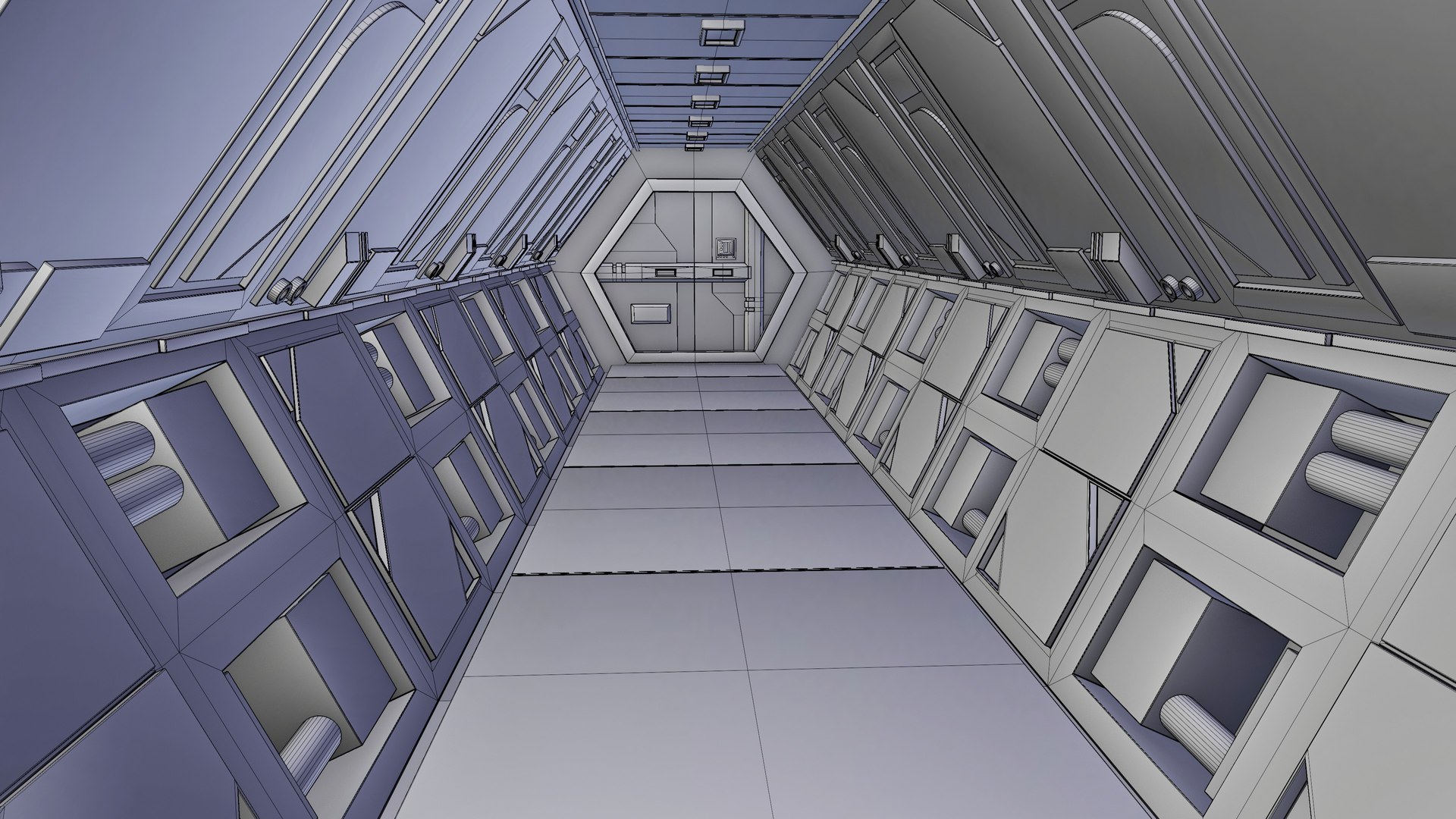 3D Sci-Fi Airlock Corridor Model - TurboSquid 2033218