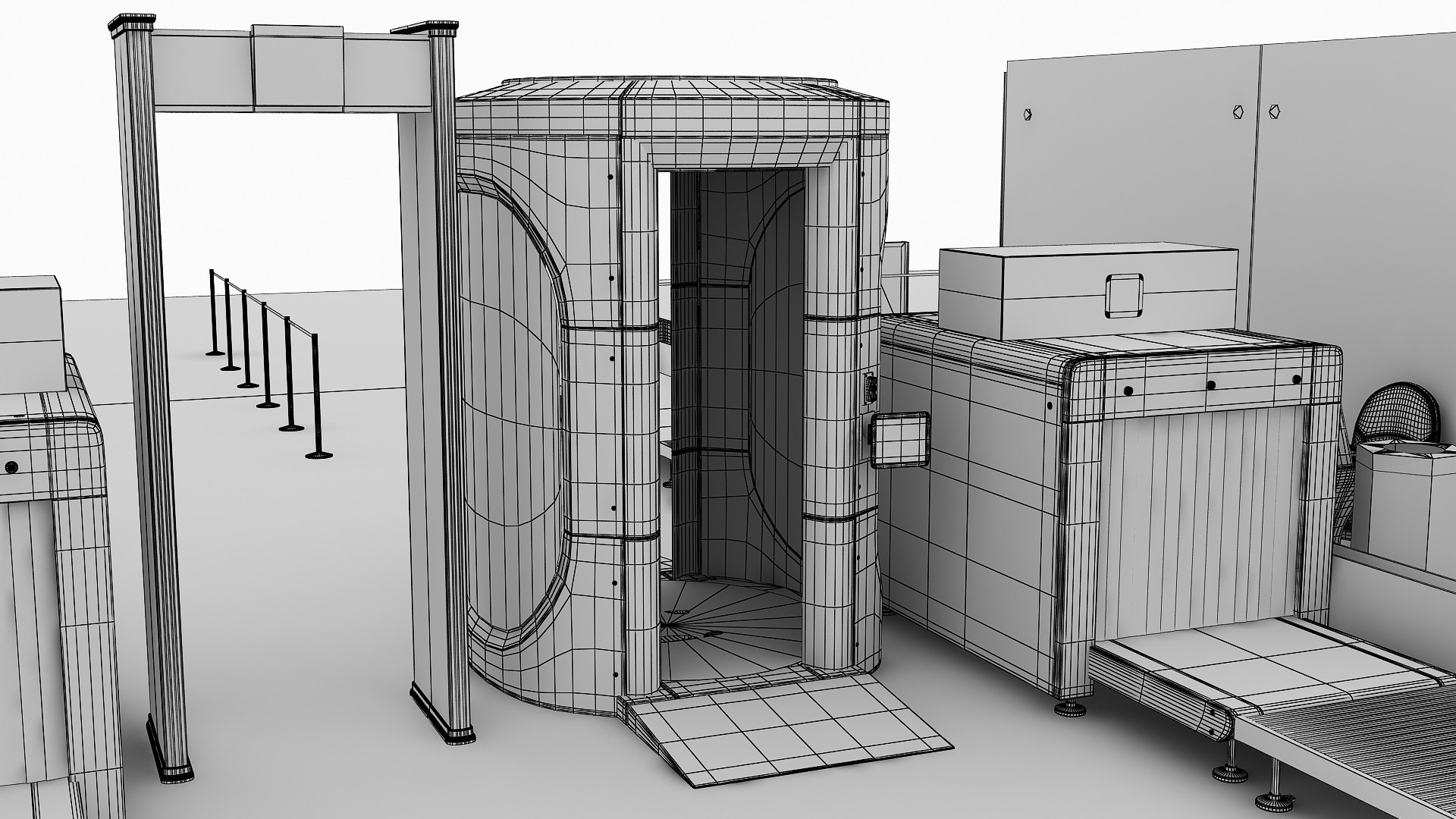 Realistic airport security doors model - TurboSquid 1430789