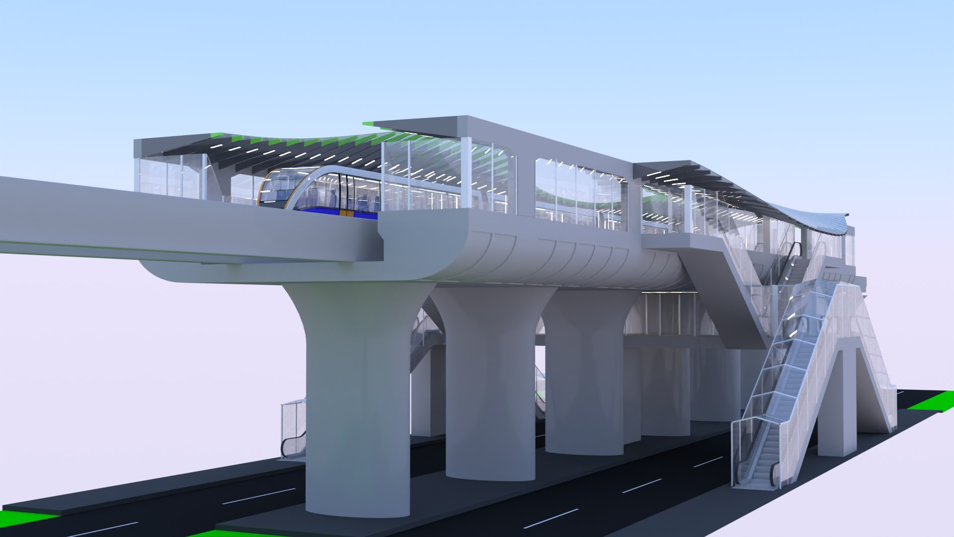 3D Model Monorail Stations Bundle VI - TurboSquid 2395790