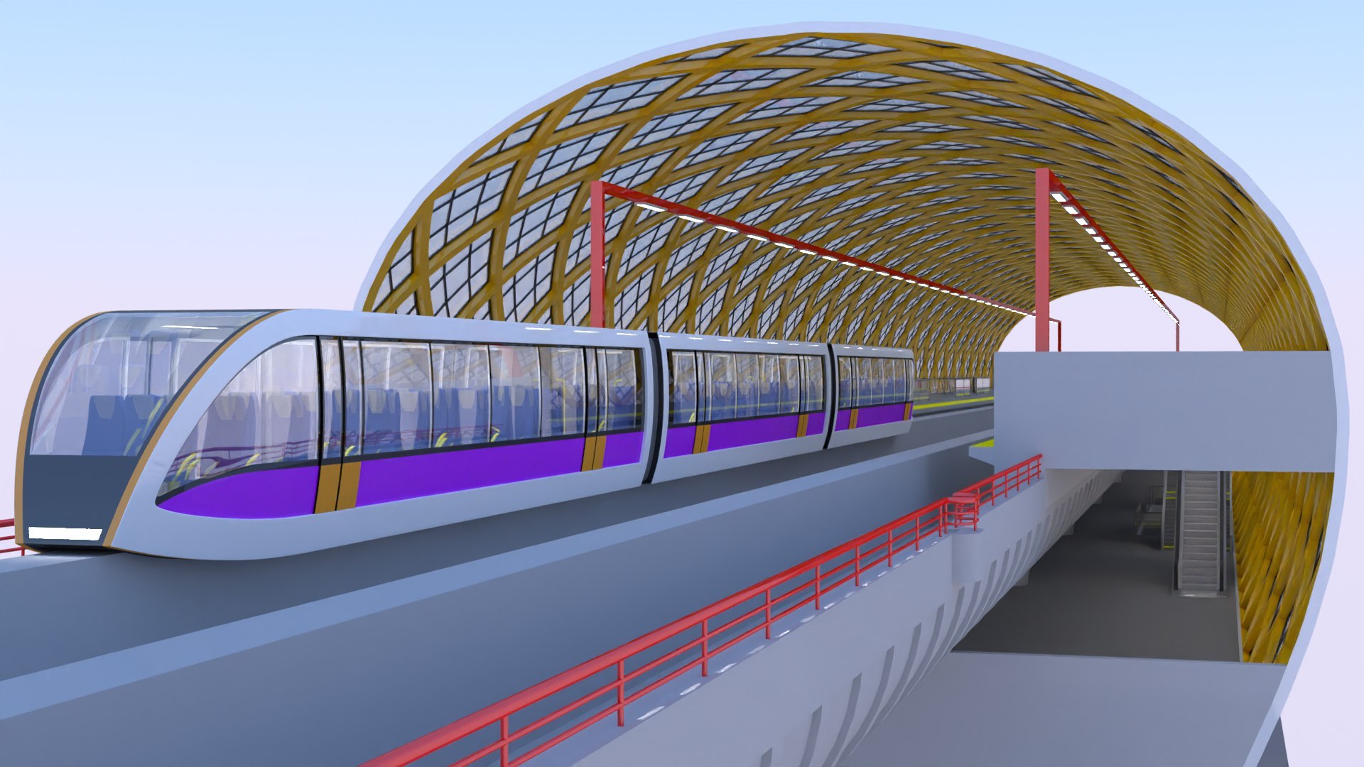 3D Model Monorail Stations Bundle VI - TurboSquid 2395790