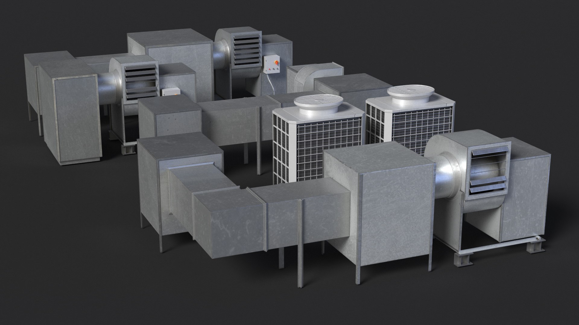 3D HVAC System Rooftop Model - TurboSquid 2330128