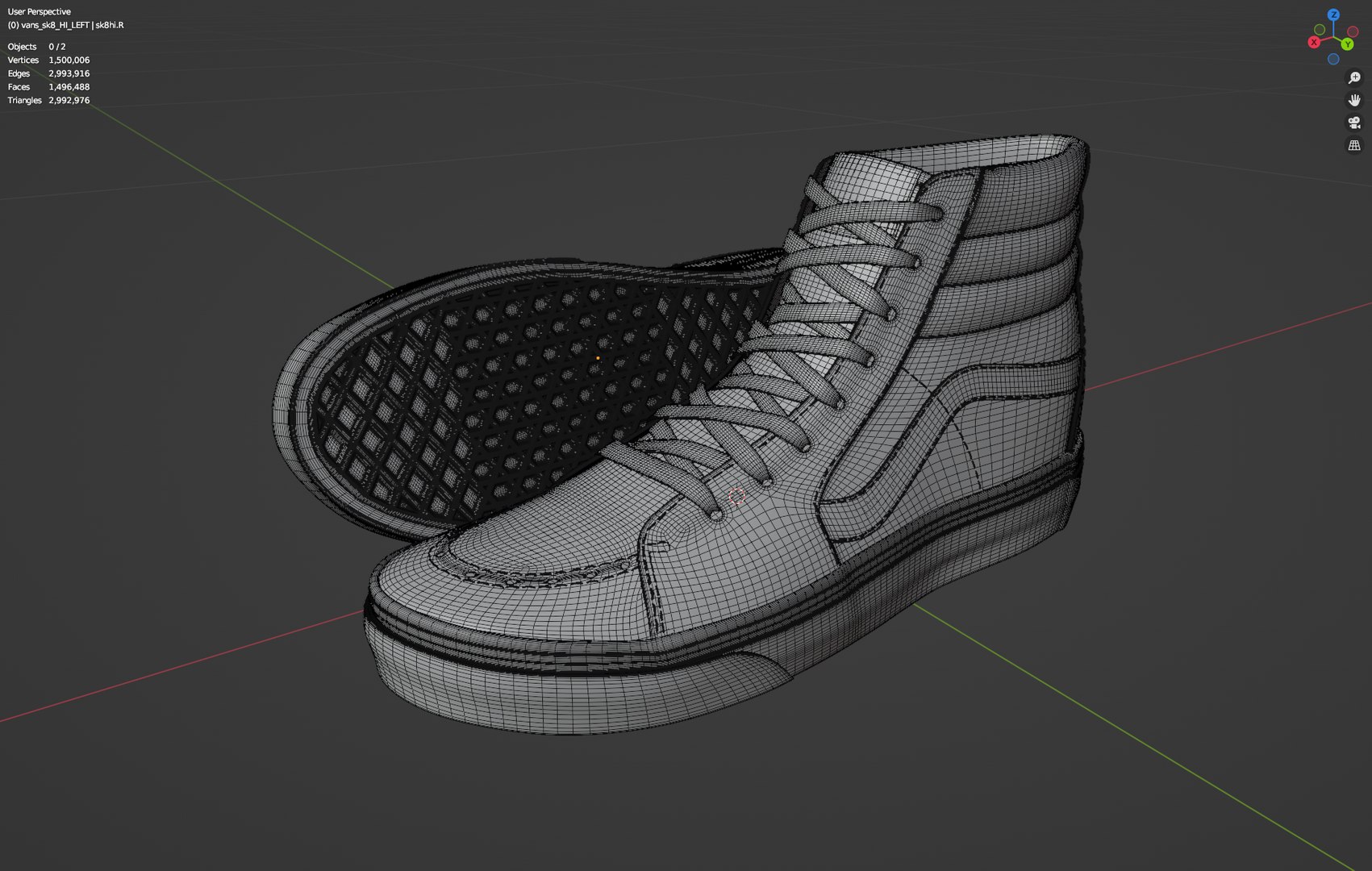 Vans Sk8-Hi black and white 3D model - TurboSquid 2142849